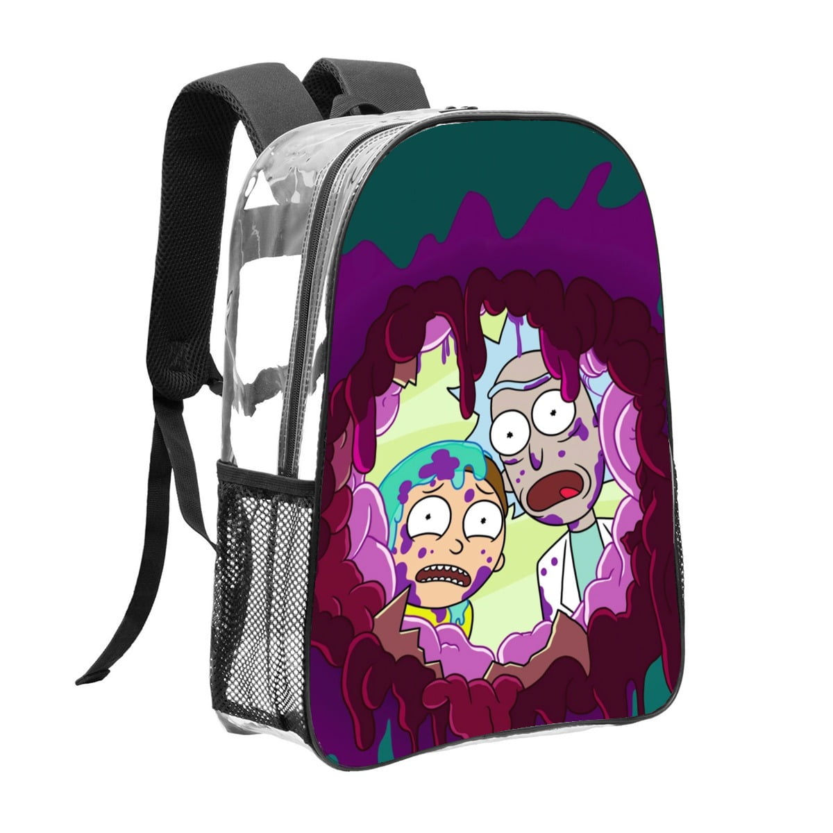 Rick and Morty Pattern Transparent Backpack Lightweight And fashionable ...
