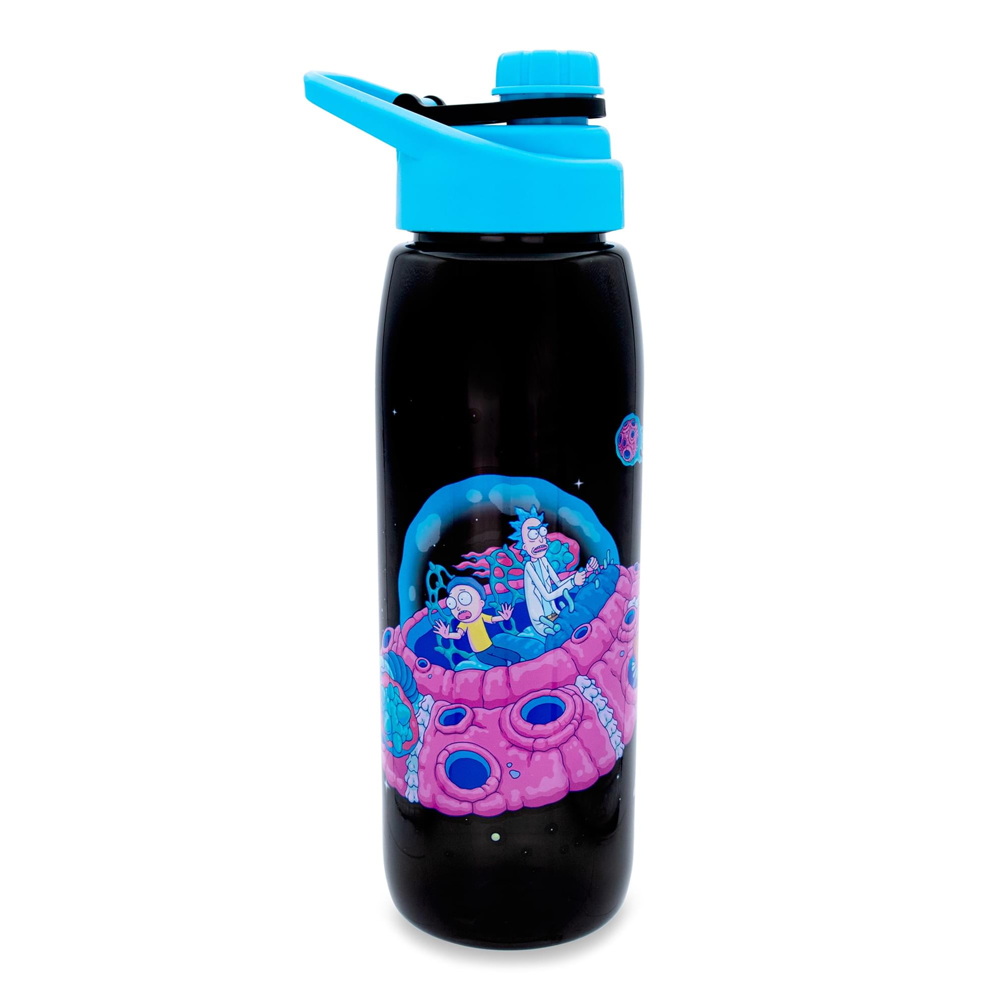 Rick and Morty Plastic Water Bottle With Screw-Top Lid | Holds 28 ...