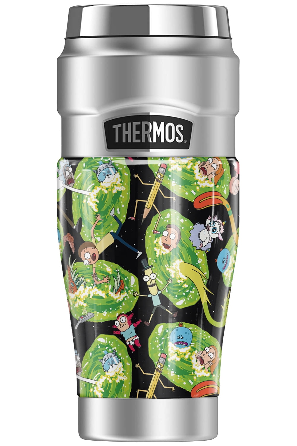 Rick and Morty Portal Mayhem THERMOS STAINLESS KING Stainless Steel Travel Tumbler, Vacuum ...