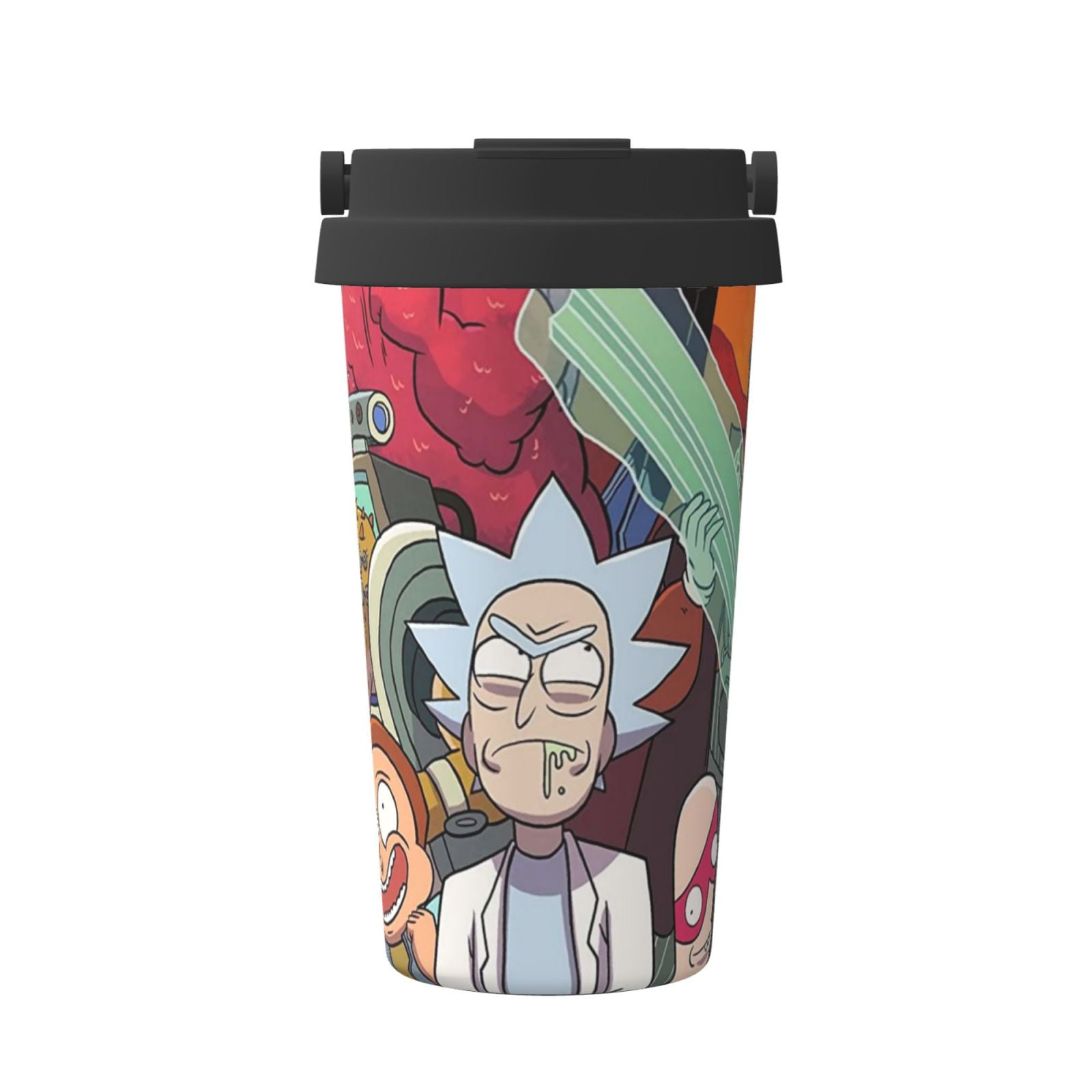Rick and Morty Poster Insulated Coffee Mug Unisex Water Bottles Stainless Steel Portable Thermos ...