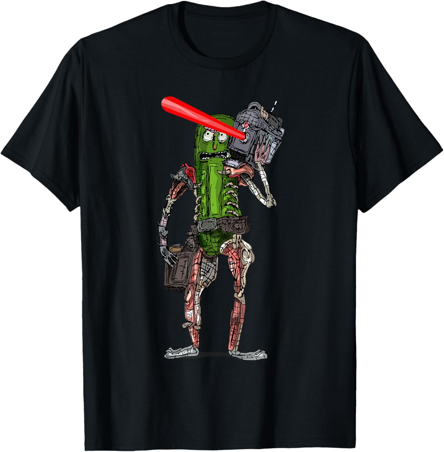 Rick and Morty - Rick and Morty - Pickle Rick with Laser Beam T-Shirt T ...