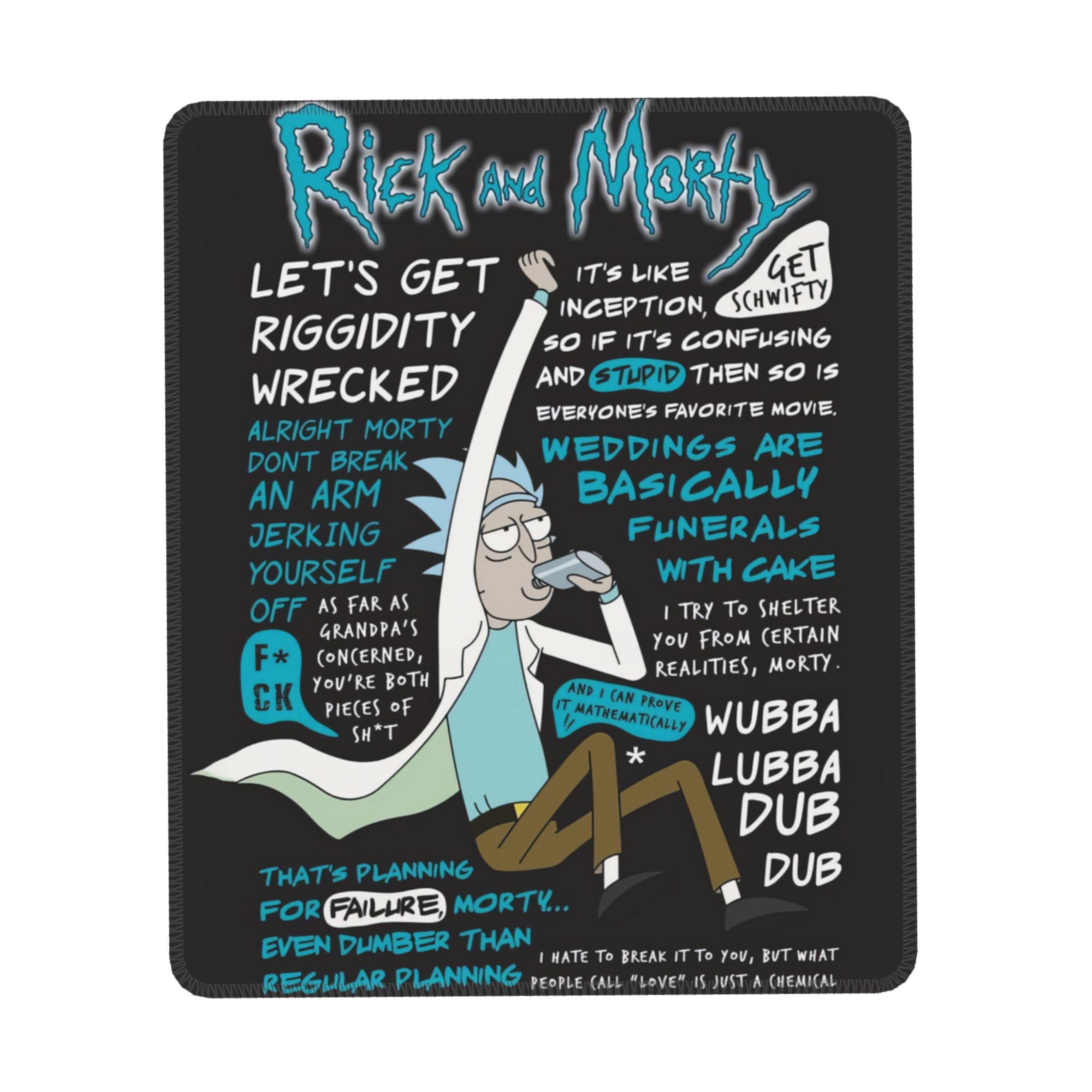 Rick and Morty Rubber Lock Edge Mouse Pad (Vertical) Office Mouse Pad ...