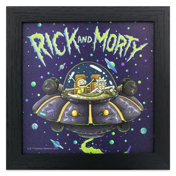 Rick and Morty Spaceship Googus Gel Coat 6" x 6" Framed MDF Modern Wall ...