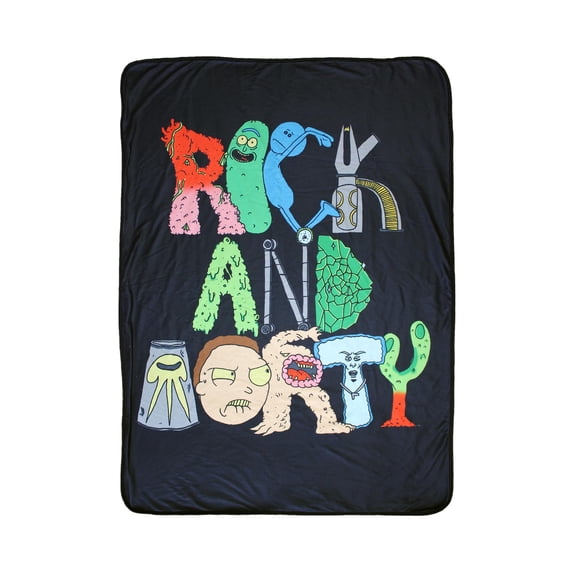 Rick and Morty Stylized 45 x 60 Inch Fleece Throw Blanket - Walmart.com