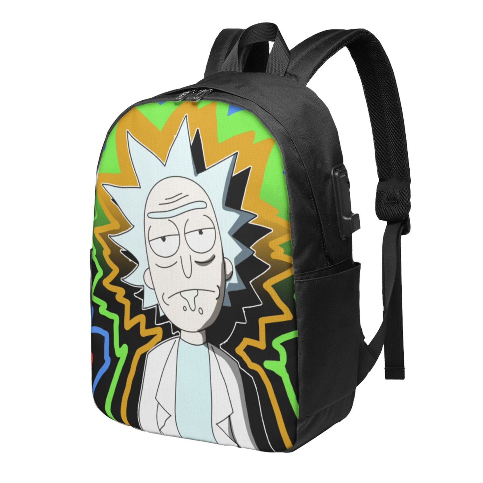 Rick and Morty Travel Laptop Backpack 17 Inch Backpack with USB Charger ...