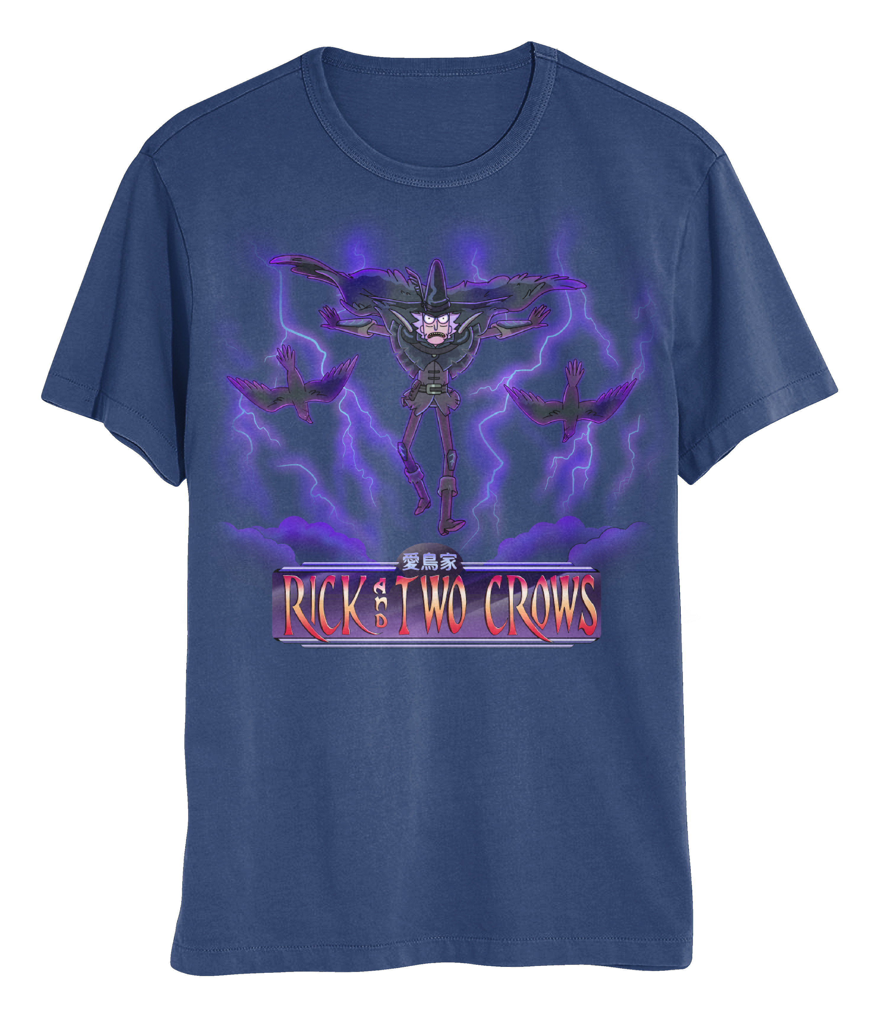 Rick and Morty Two Crows Mens and Womens Short Sleeve T-Shirt (Navy,S ...