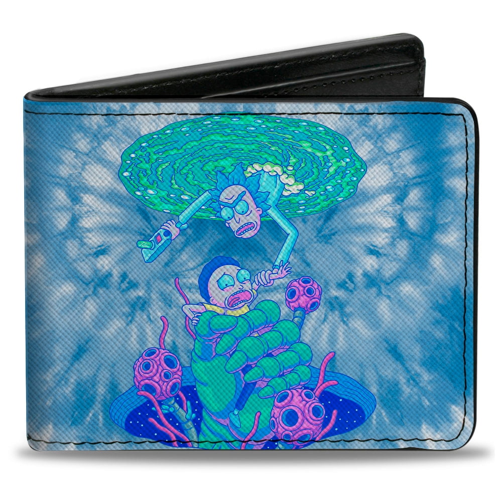 Rick and Morty Wallet, Bifold, Rick and Morty Circuit Faces Portal Gun ...