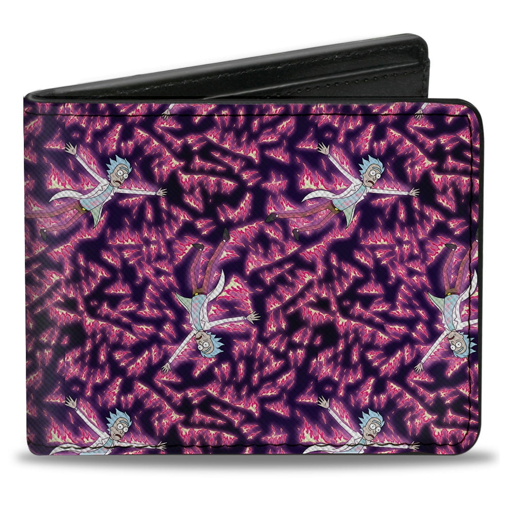 Rick and Morty Wallet, Bifold, Rick and Morty Flaming Rick Scattered ...