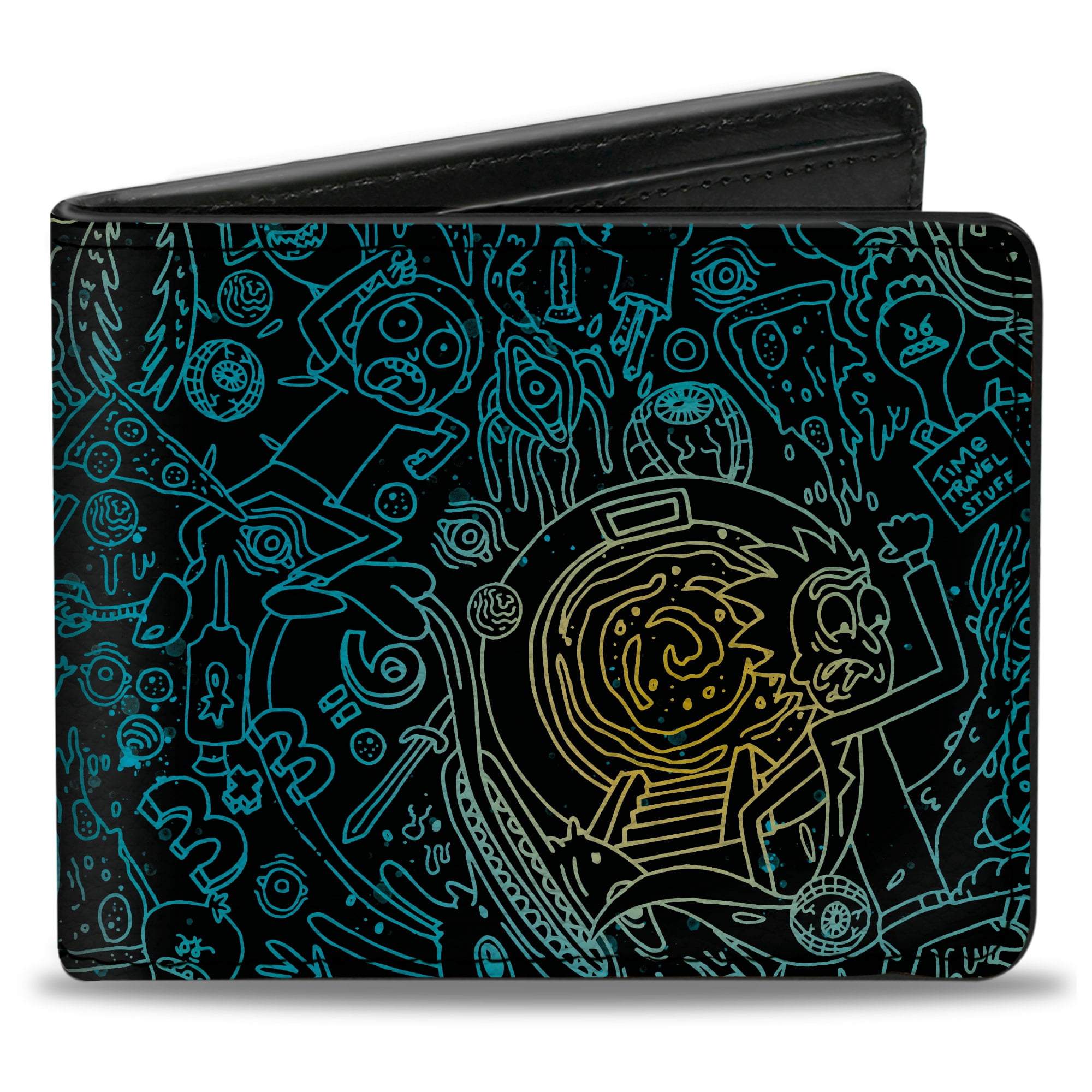 Rick and Morty Wallet, Bifold, Rick and Morty Portal Chase and Icons ...