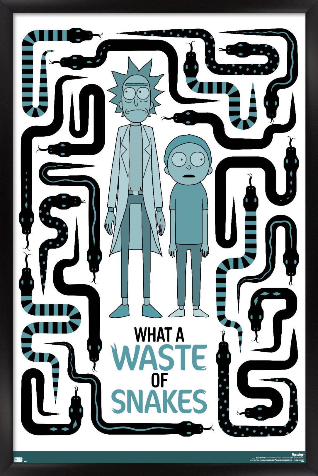 Rick and Morty - Waste of Snakes Wall Poster, 22.375" x 34", Framed ...