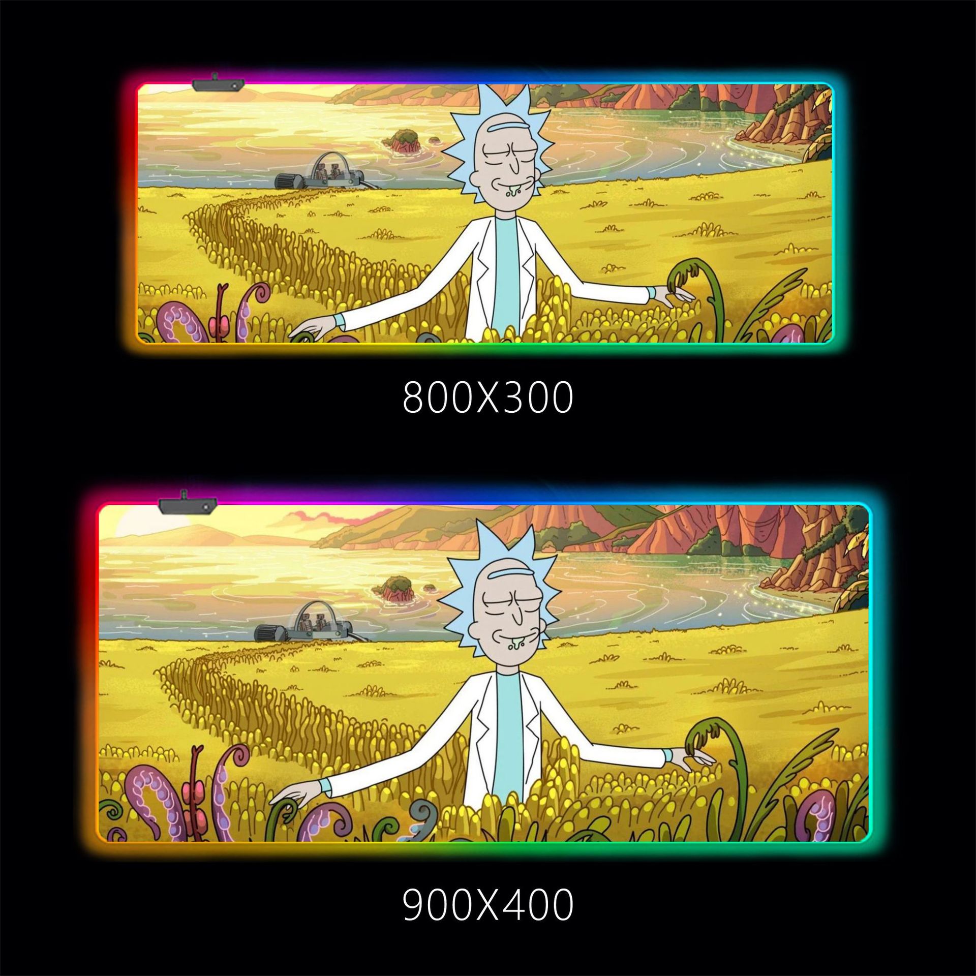 Rick and Morty led mouse pad Rick and Morty game anime RGB luminous ...