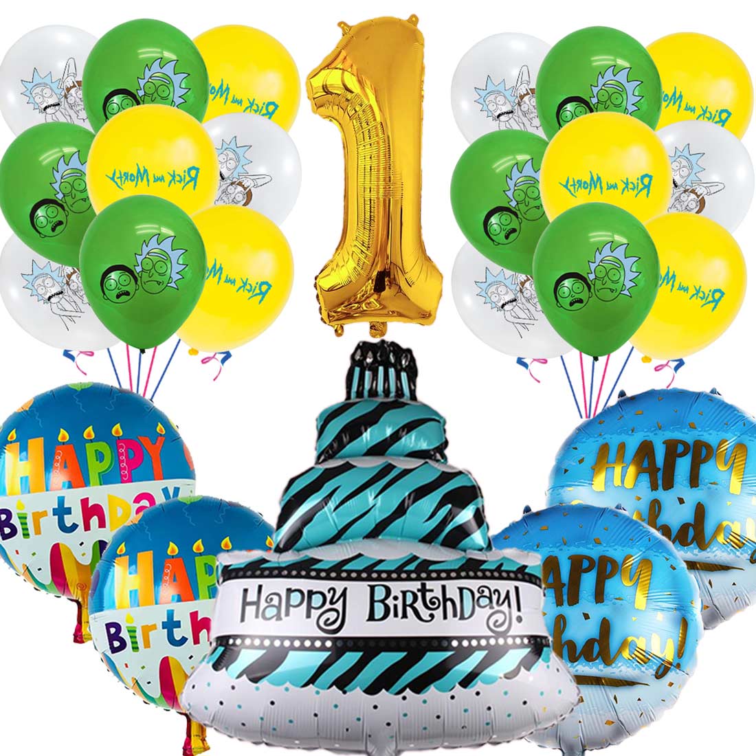 Rick and morty Balloons Party Supplies 1st Big Number Decorations Decor ...