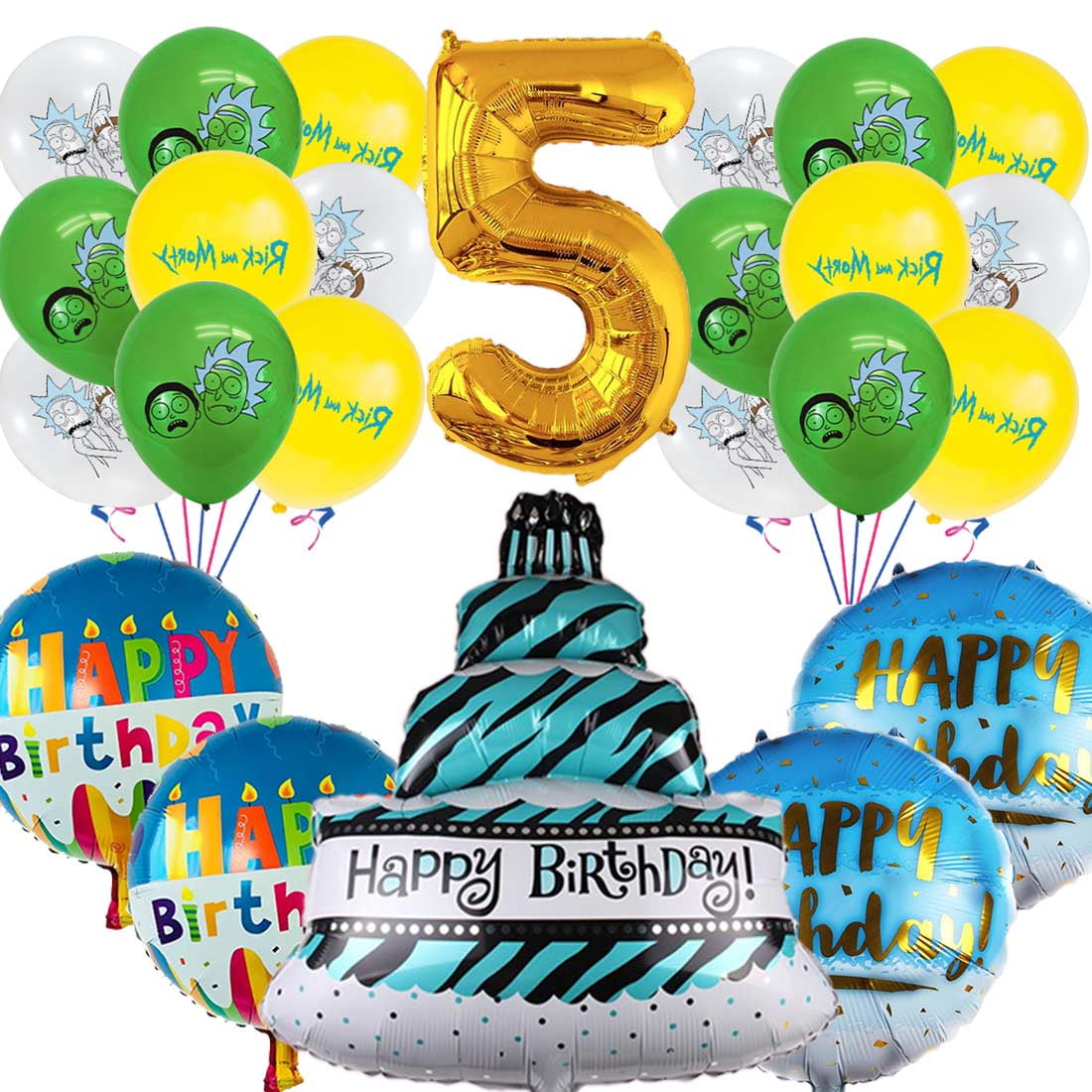 Rick and morty Balloons Party Supplies 5th Big Number Decorations Decor ...