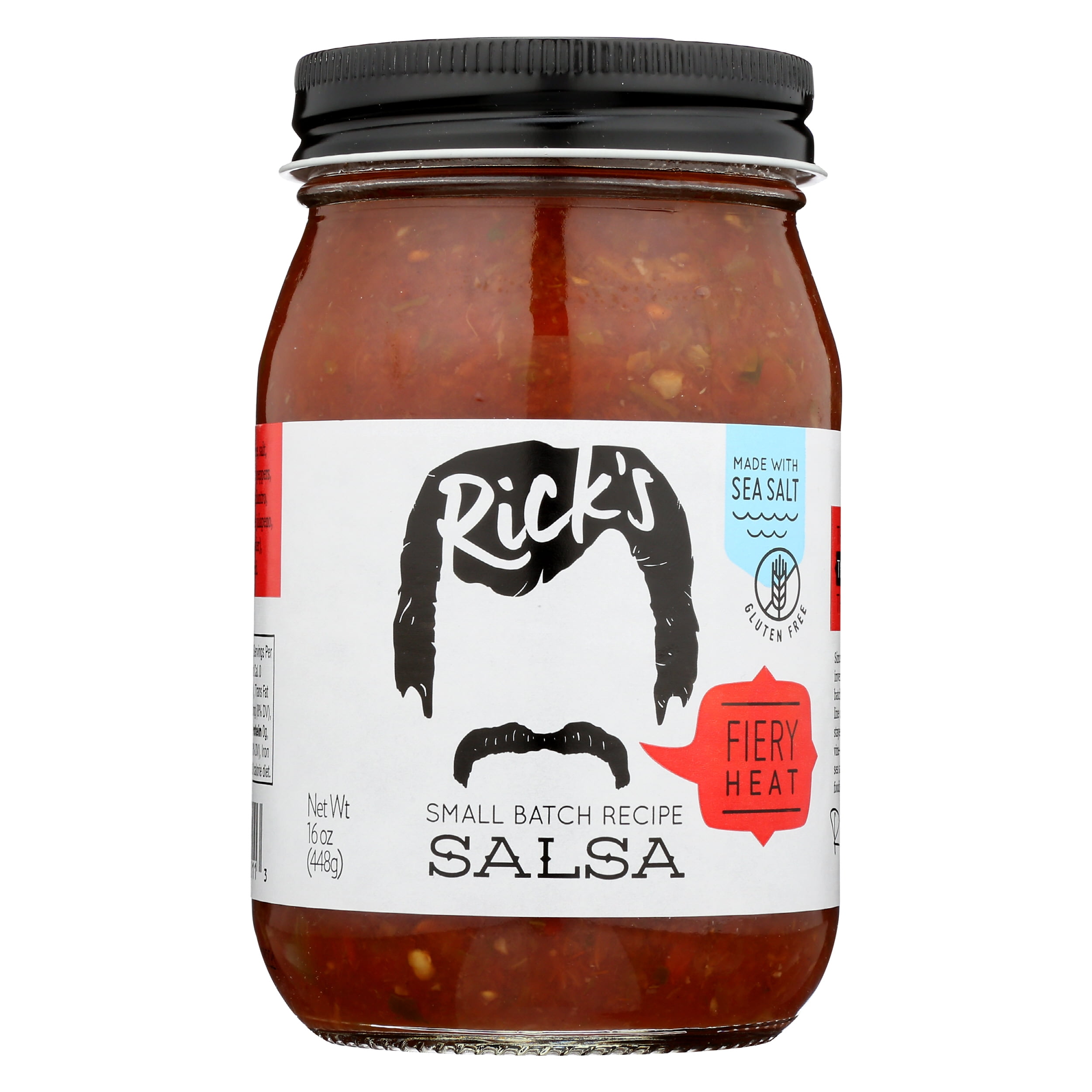 Rick's Small Batch Recipe Salsa, Fiery Heat Hot Salsa, 16 oz - Walmart.com
