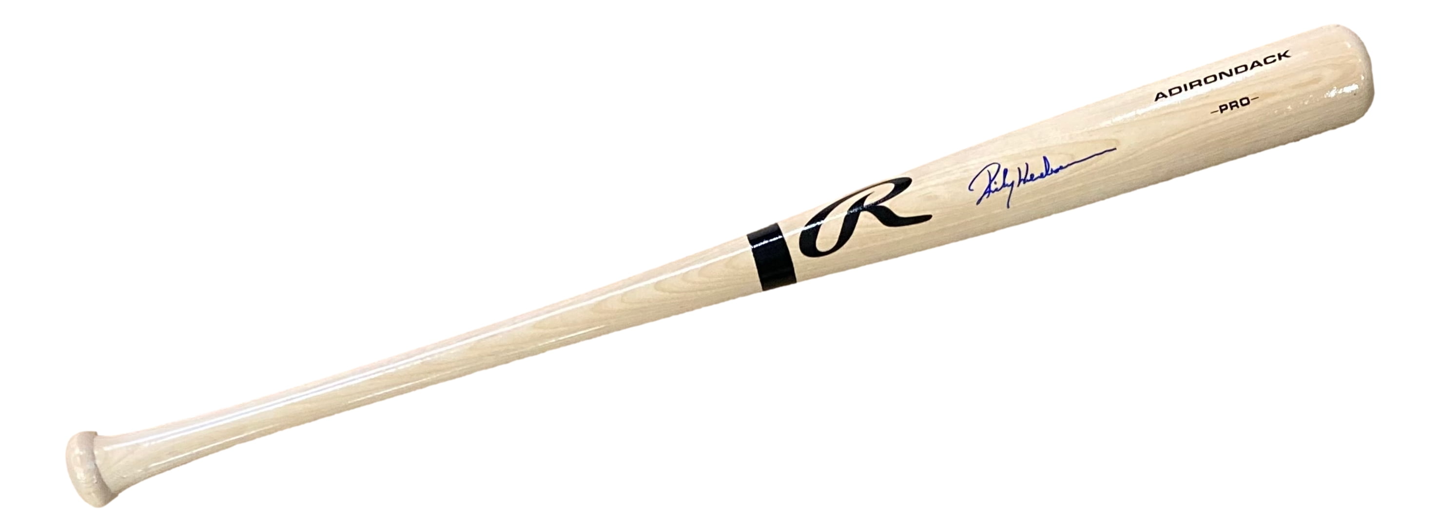 Rickey Henderson A's Signed Tan Rawlings Adirondack Baseball Bat BAS ...