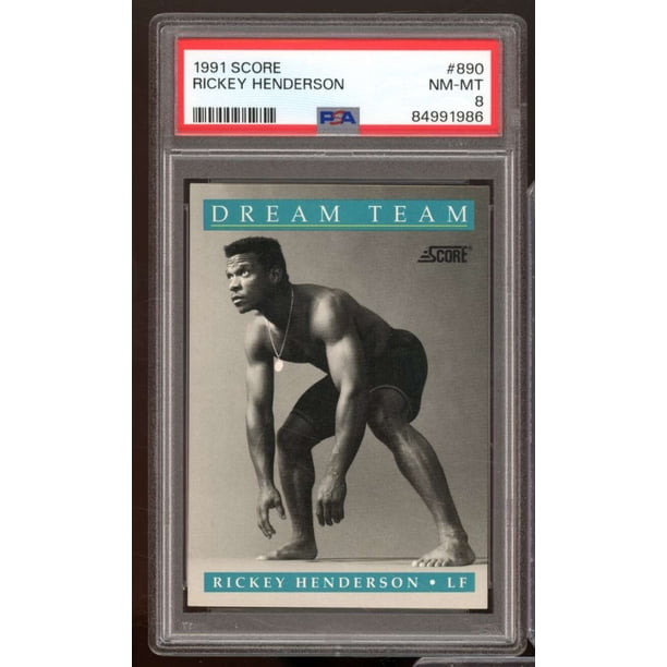 Rickey Henderson Card 1991 Score #890 PSA 8 - Walmart Business Supplies