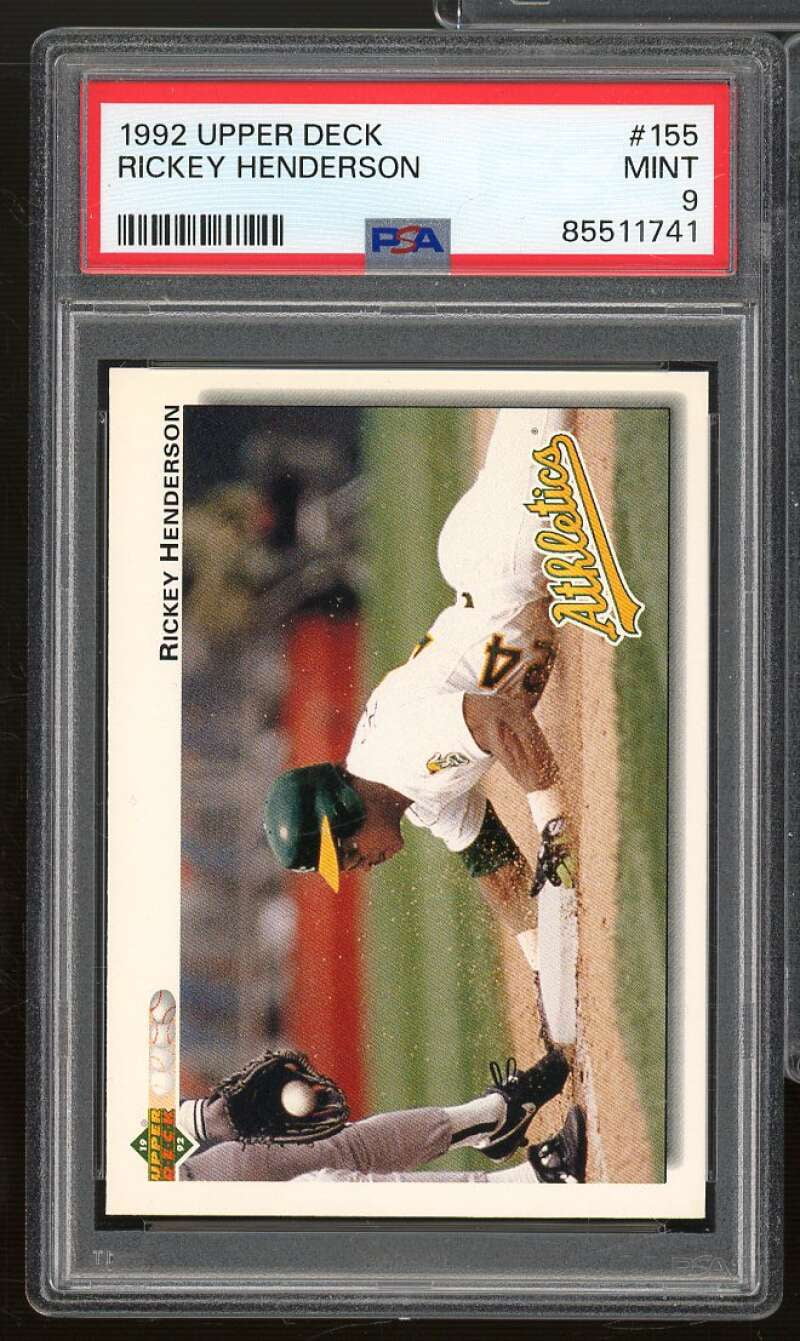 Rickey Henderson Card 1992 Upper Deck #155 PSA 9 - Walmart Business ...