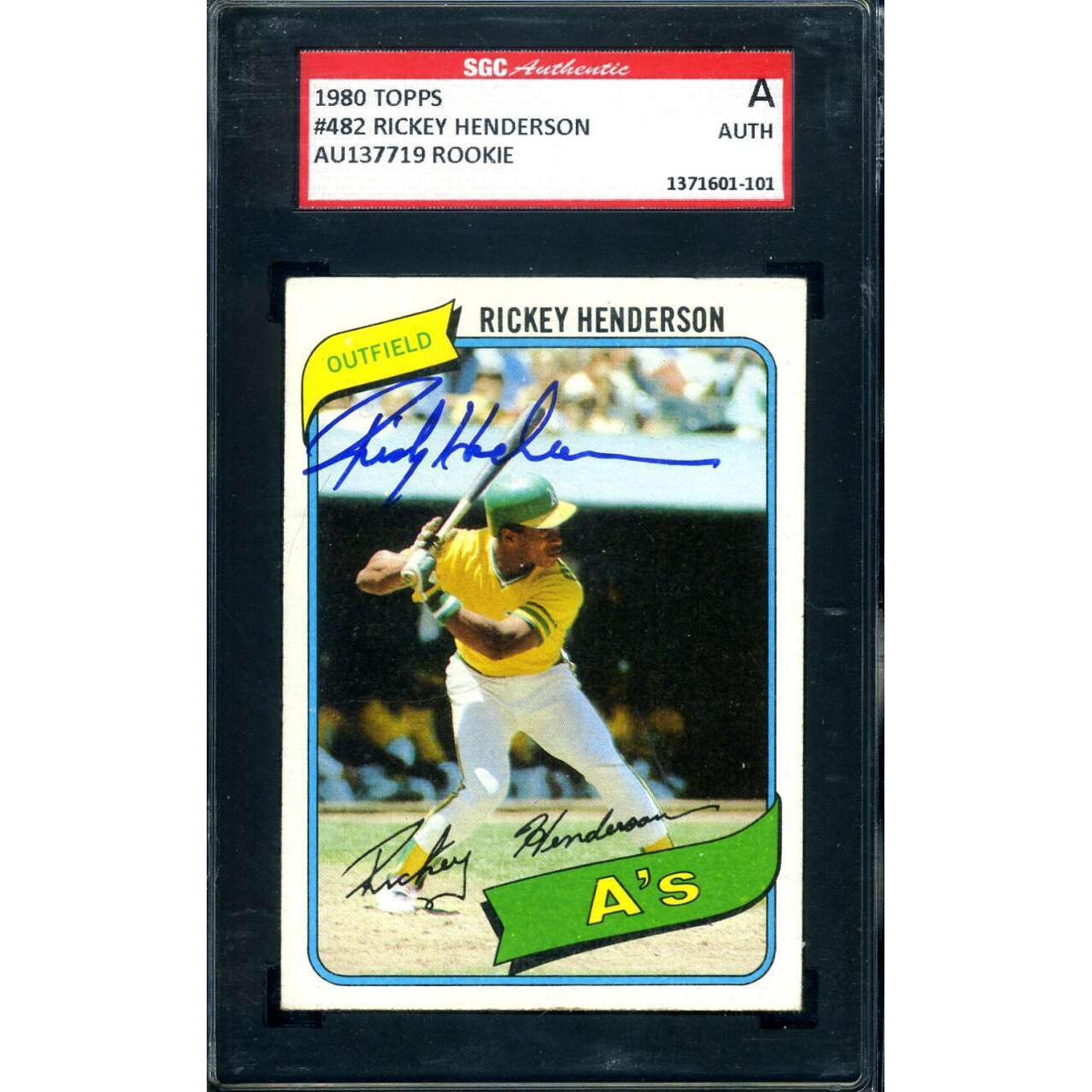 Rickey Henderson SGC Signed 1980 Topps Rookie Autograph - Walmart.com