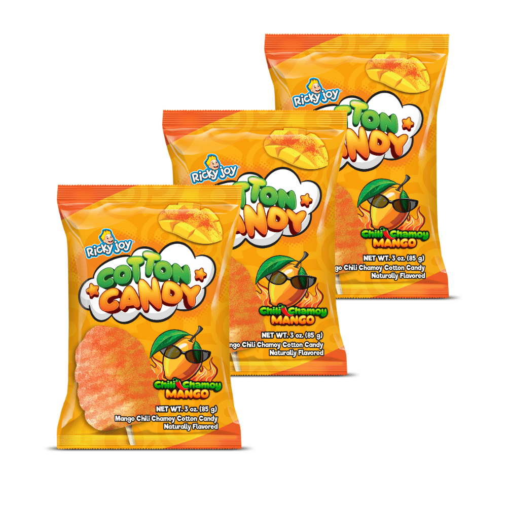 Ricky Joy Cotton Candy Chili Chamoy Mango 3 Bags / 3 OZ each - Walmart.com