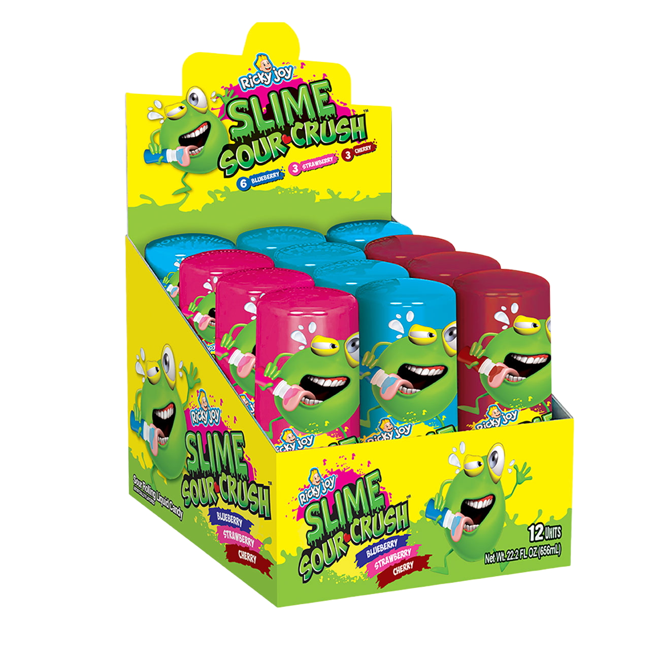 Ricky Joy Slime Sour Crush Roll On Candy Strawberry Blueberry Cherry 1. ...