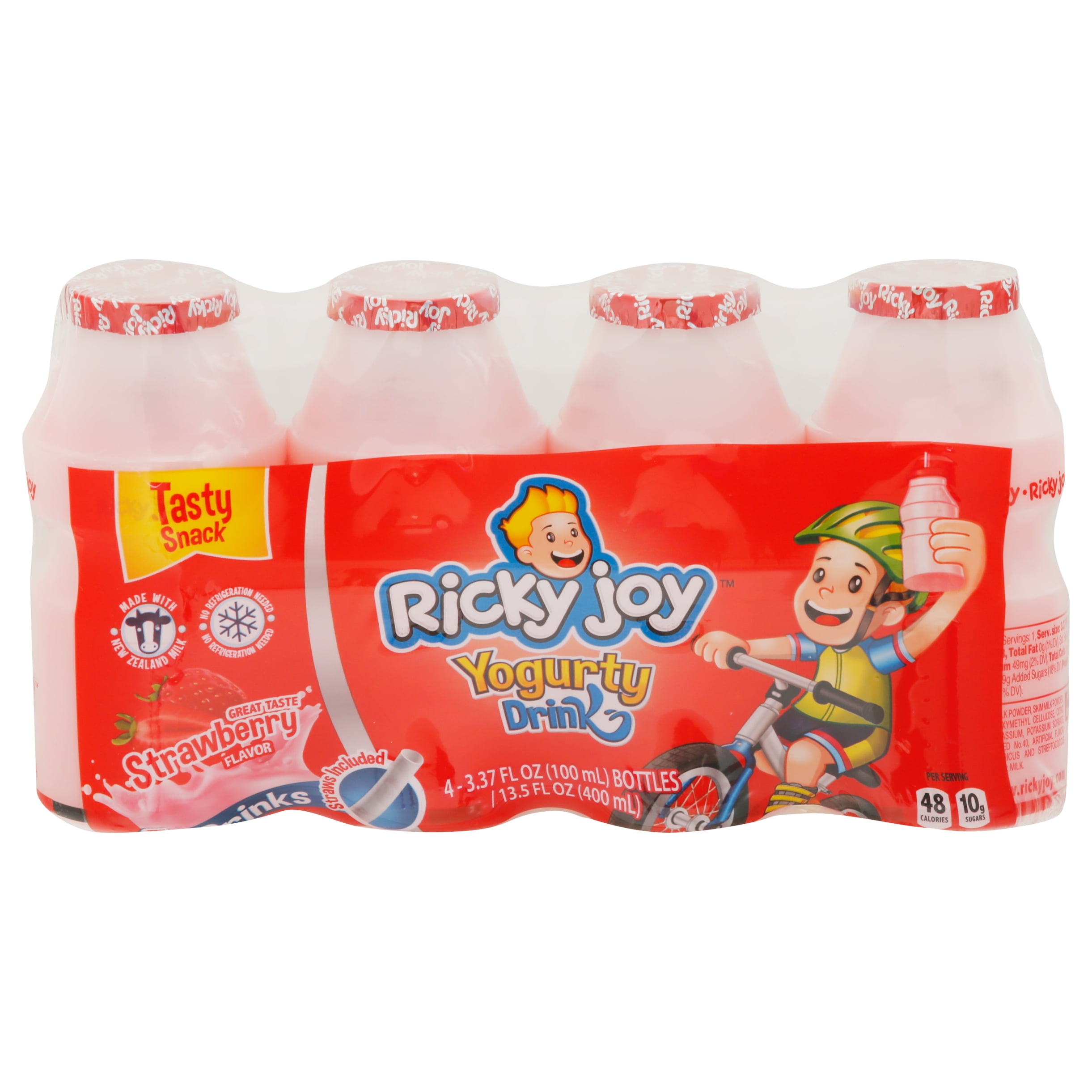 Ricky Joy Smoothie Drink Strawberry 4Pack - 13.5 FL oz (400 mL ...