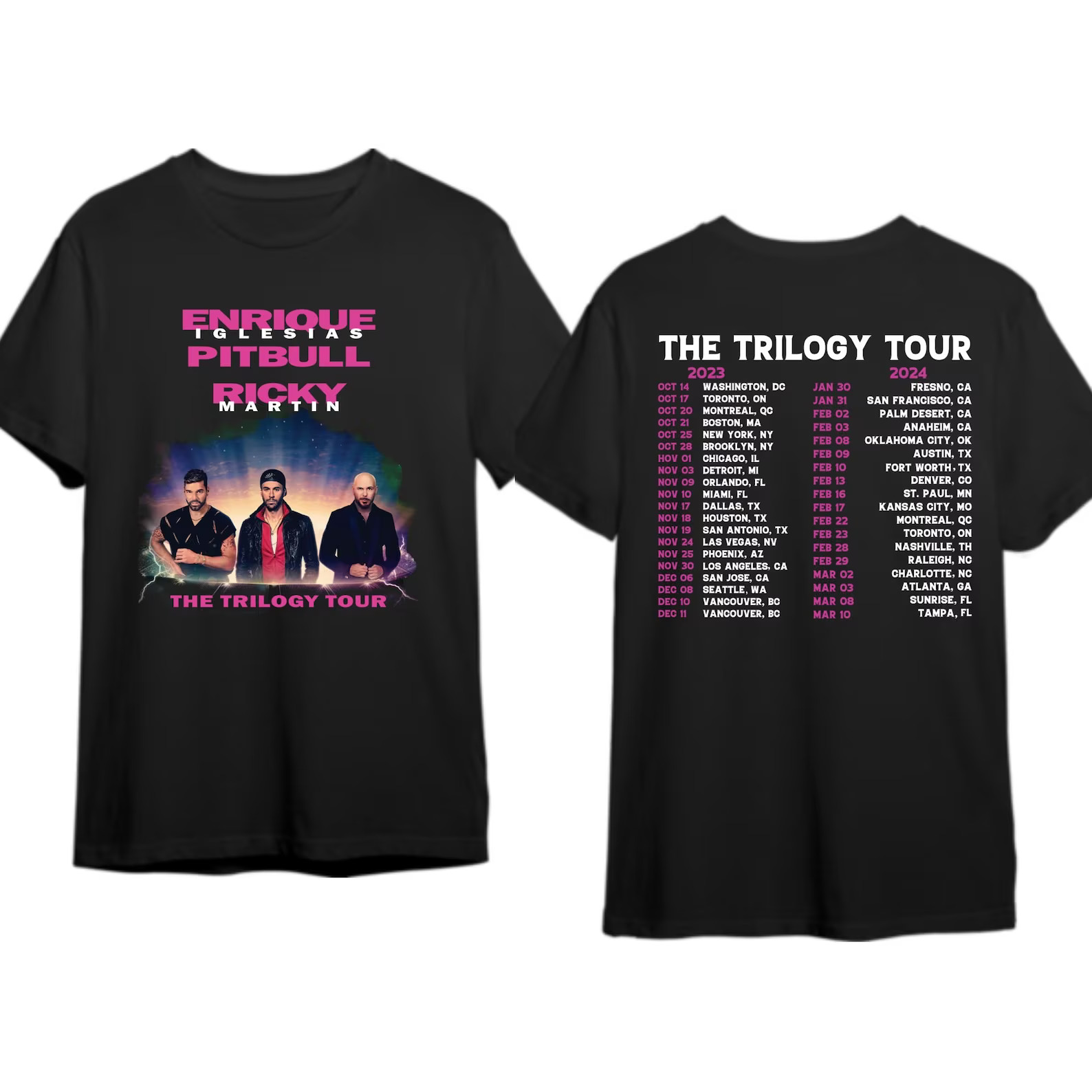 Ricky Martin And Pitbull The Trilogy Tour 2023 & 2024 Shirt - Walmart.com