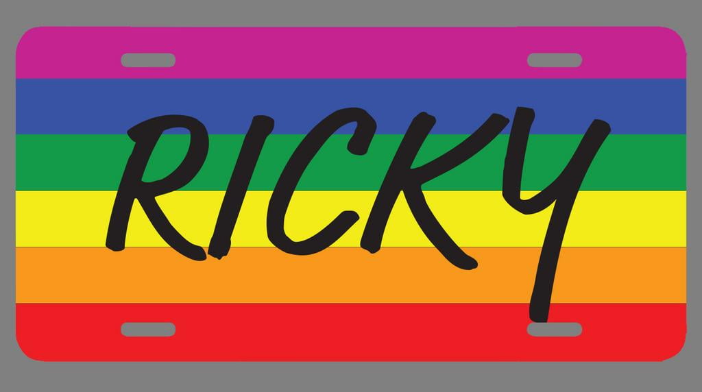 Ricky Name Pride Flag Style License Plate Tag Vanity Novelty Metal | UV ...