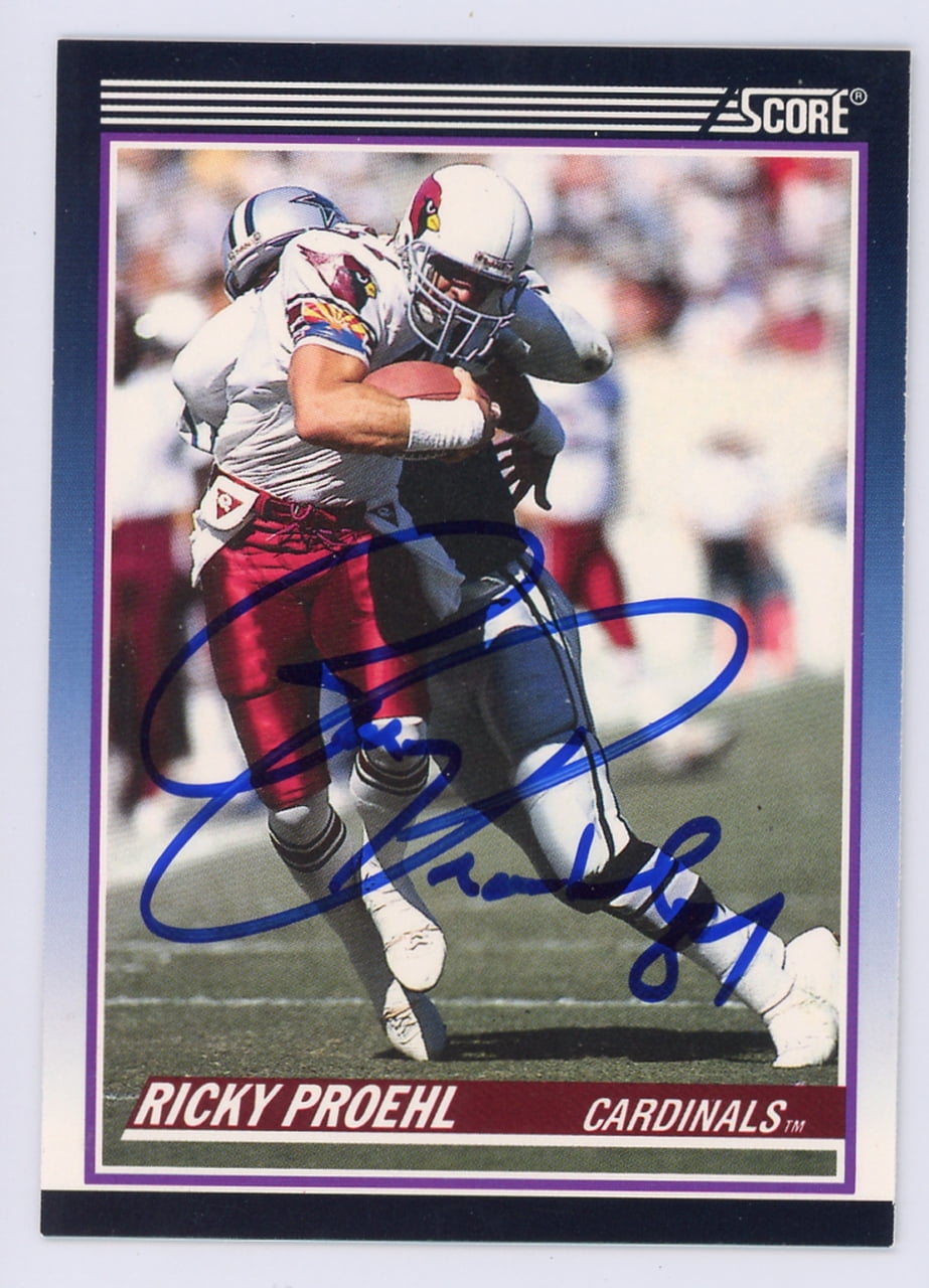 Ricky Proehl Autographed 1990 Score Supplemental Card #75T Phoenix ...