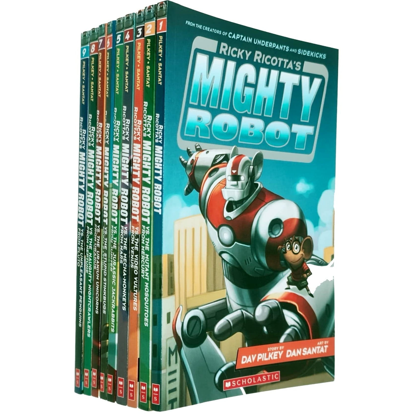Ricky Ricotta Mighty Robot Collection 9 Books Set By Dav Pilkey (Ricky ...