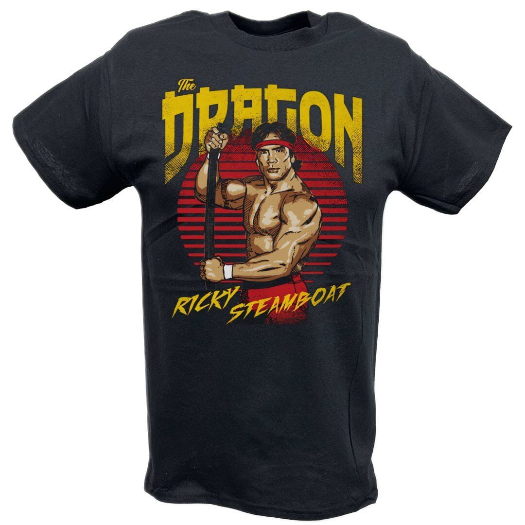 Ricky The Dragon Steamboat Cartoon Black T-shirt - Walmart.com