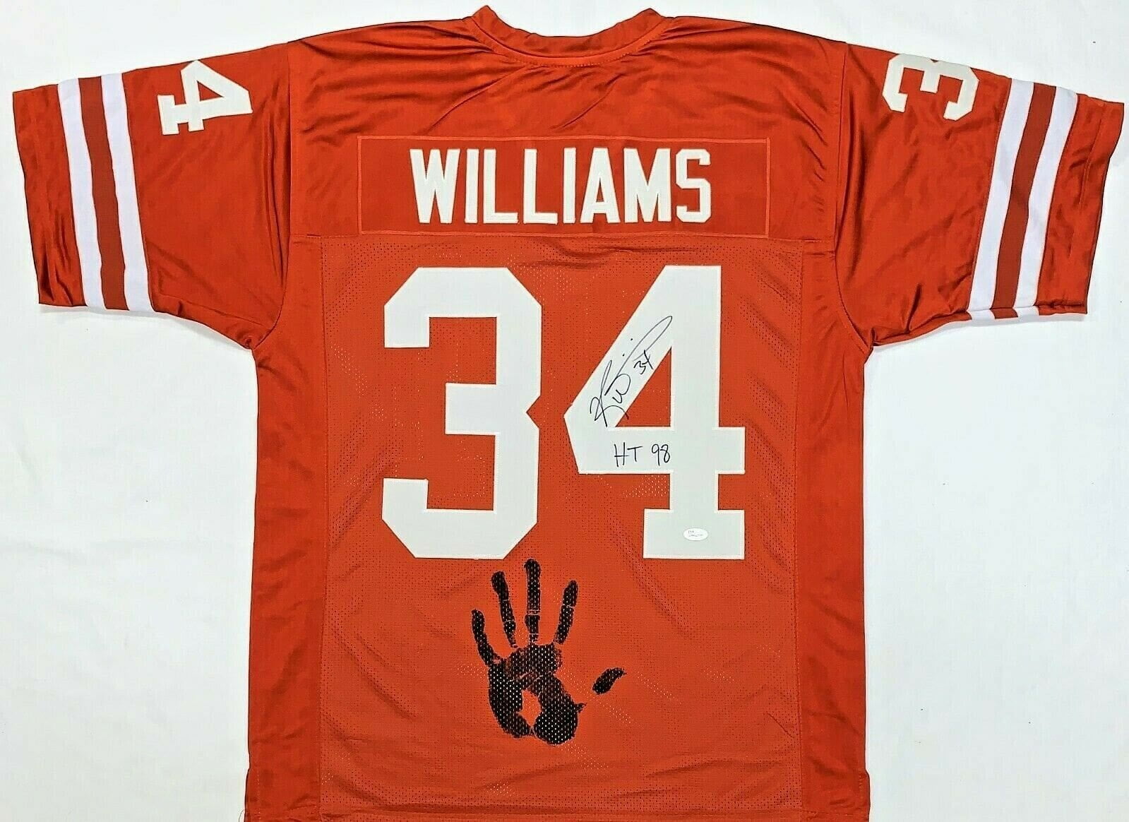 Ricky Williams Handprint Signed Autographed Orange Jersey JSA Authen ...