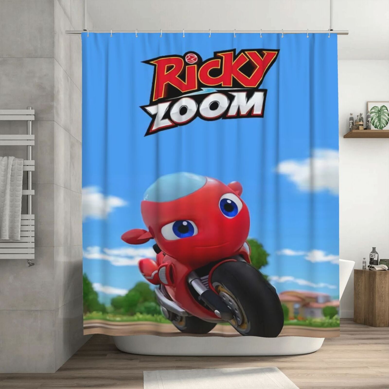 Ricky Zoom Shower Curtain, Lovely Cartoon Shower Curtains Set for Kids ...