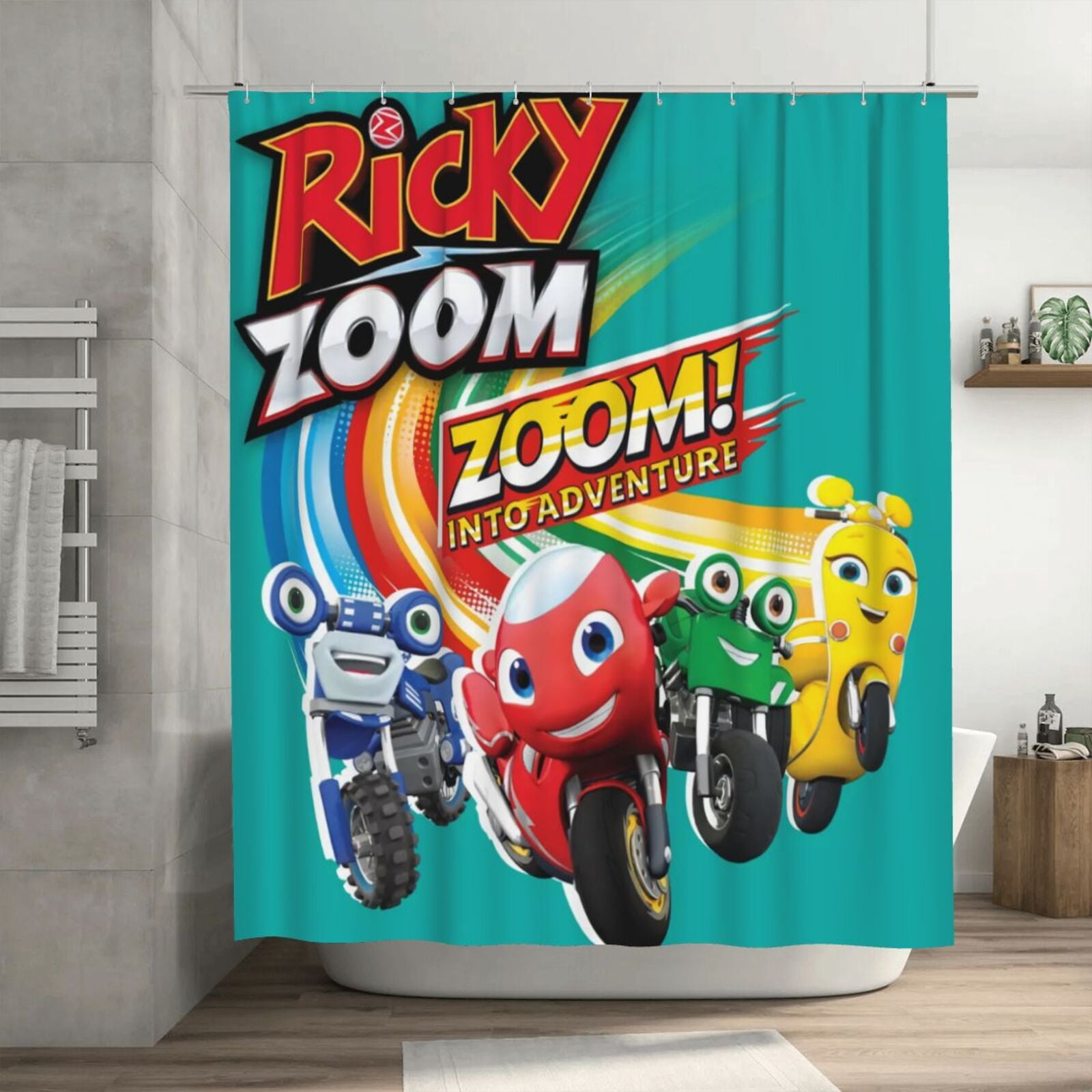 Ricky Zoom Shower Curtain, Lovely Cartoon Shower Curtains Set for Kids ...
