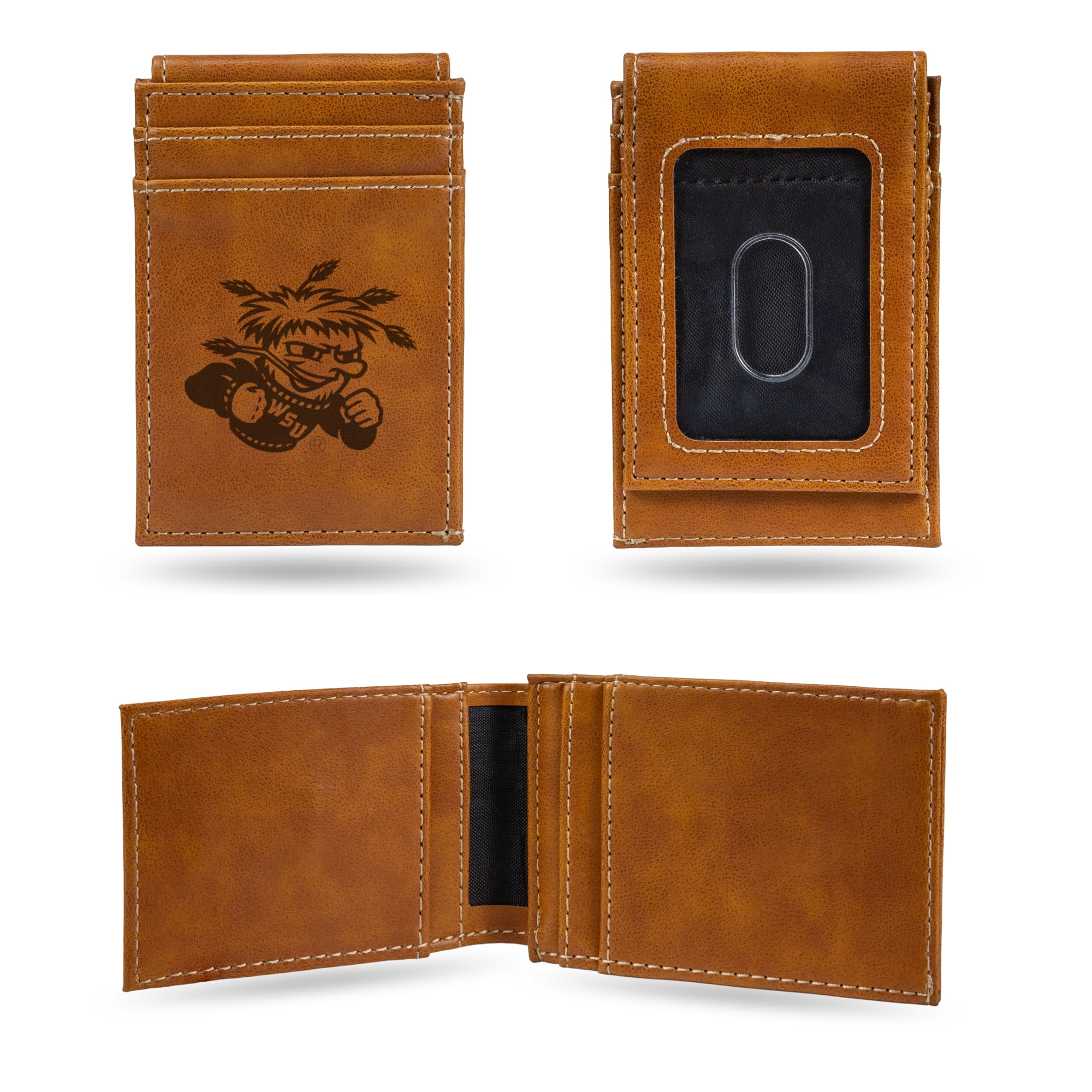 Wichita State Laser Engraved Brown Front Pocket Wallet - Walmart.com