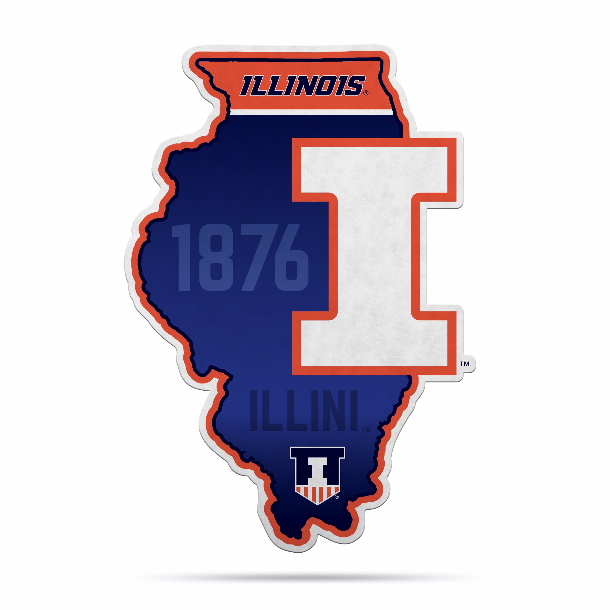 Illinois Illini Pennant State Shape 18 Inch Soft Felt University of - Walmart.com
