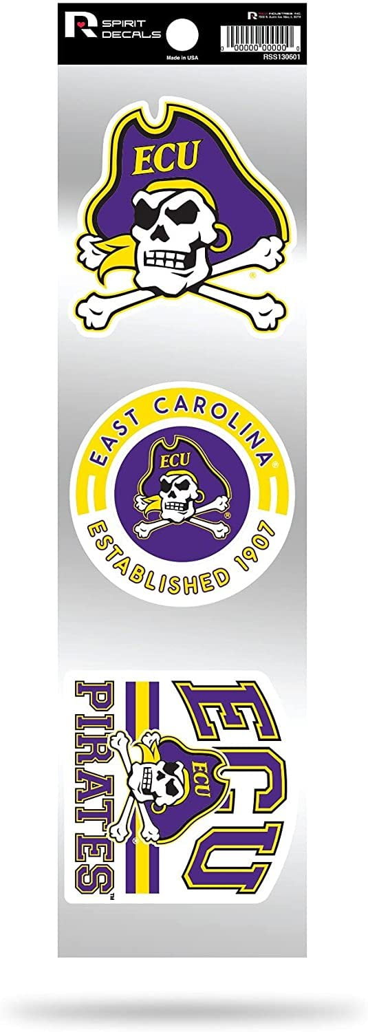 Rico Industries NCAA East Carolina Pirates 3-Piece Retro Spirit Decals ...