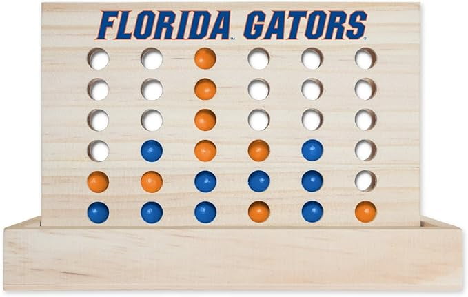 Rico Industries NCAA Wooden 4 in a Row Board Game Line up 4 Game Travel ...