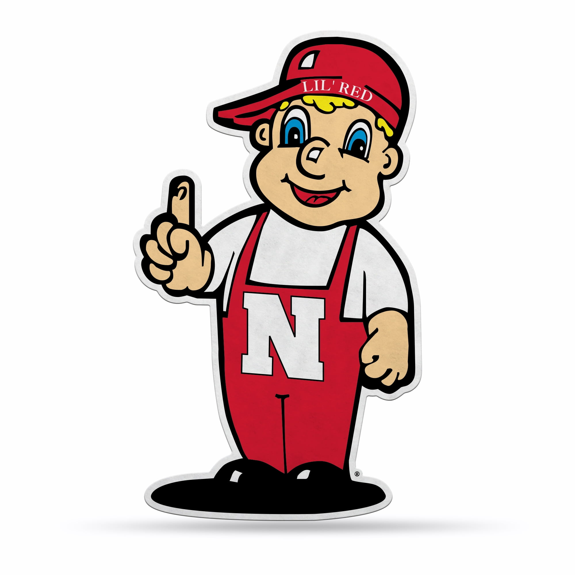 NEBRASKA UNIVERSITY LIL' RED SHAPE CUT MASCOT PENNANT WITH HEADER CARD ...