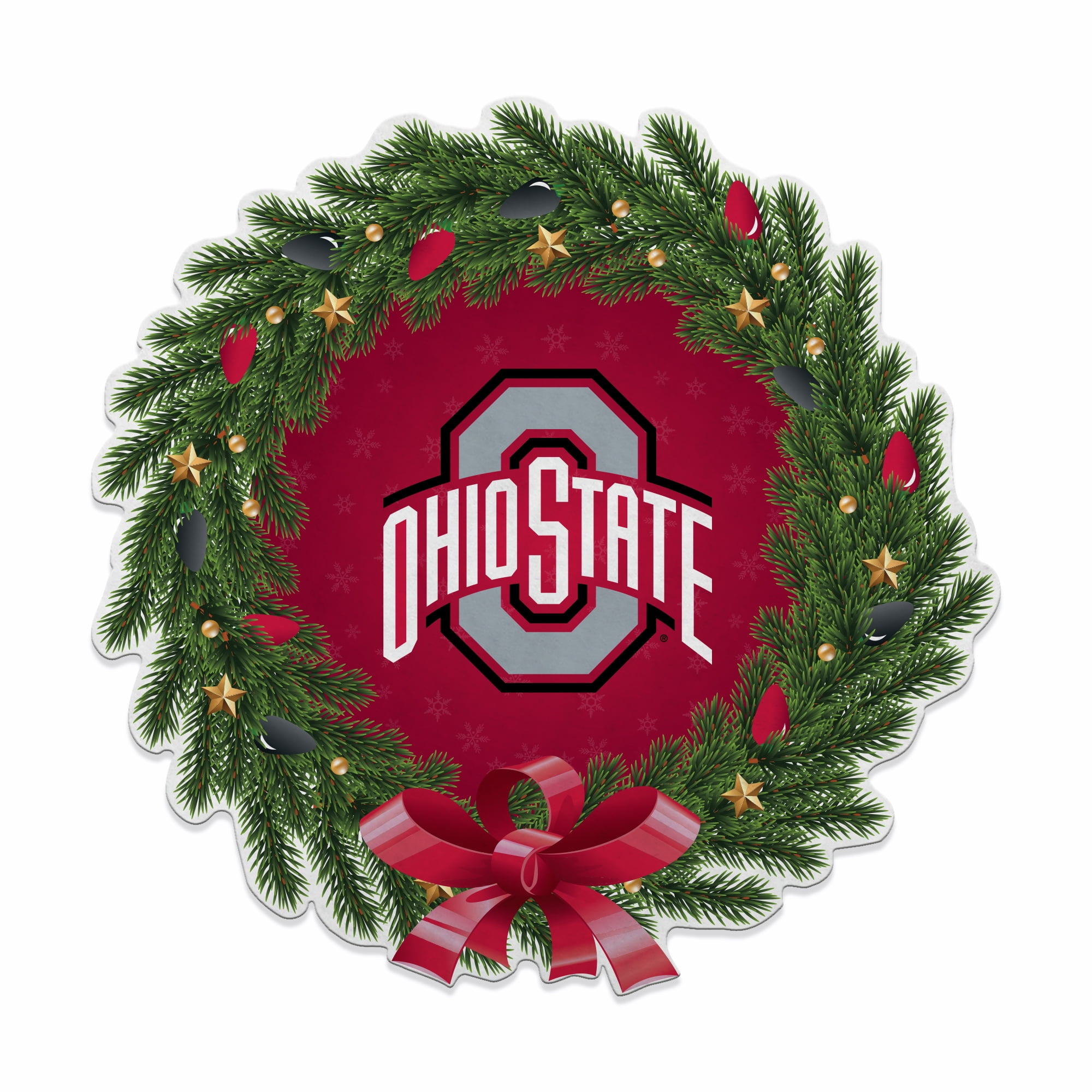 Ohio State University Holiday Wreath Shape Cut Pennant - Walmart.com