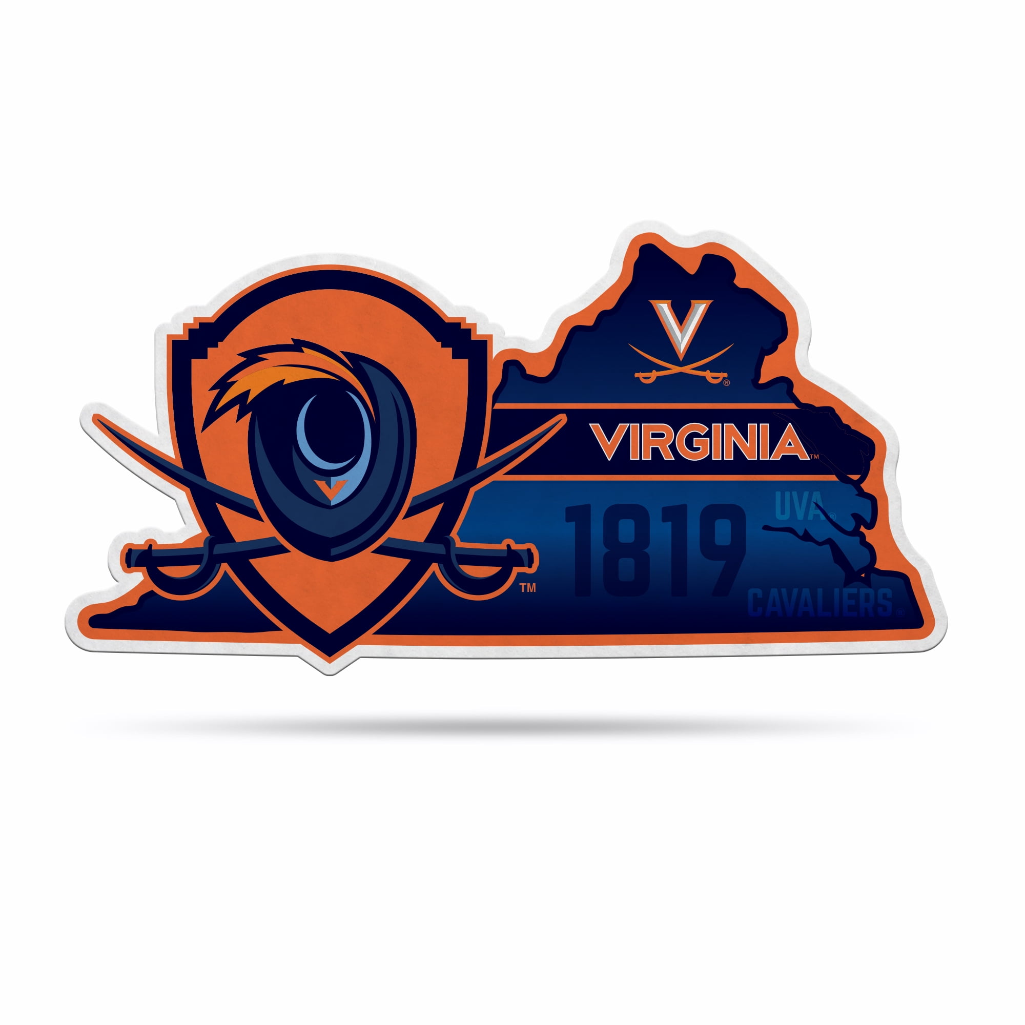 Virginia University 18" State Shape Pennant - Walmart.com