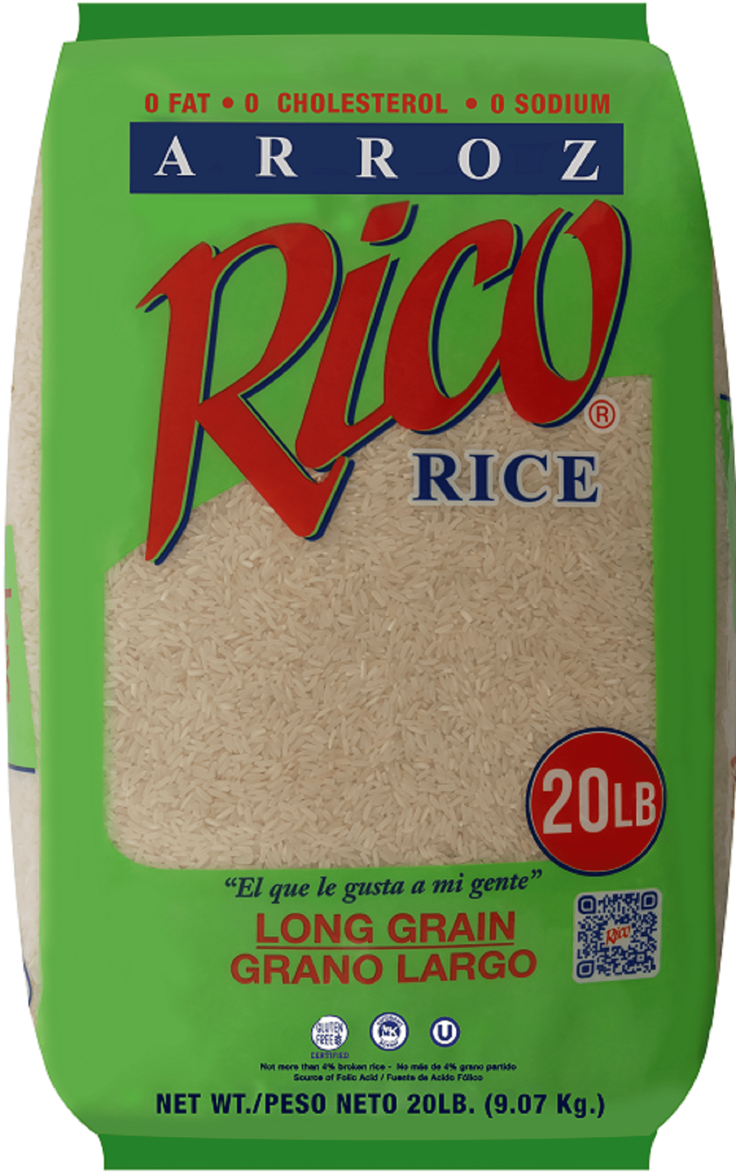 Rico Long Grain Rice, 20 lb Made in Puerto Rico Gluten Free - Walmart.com