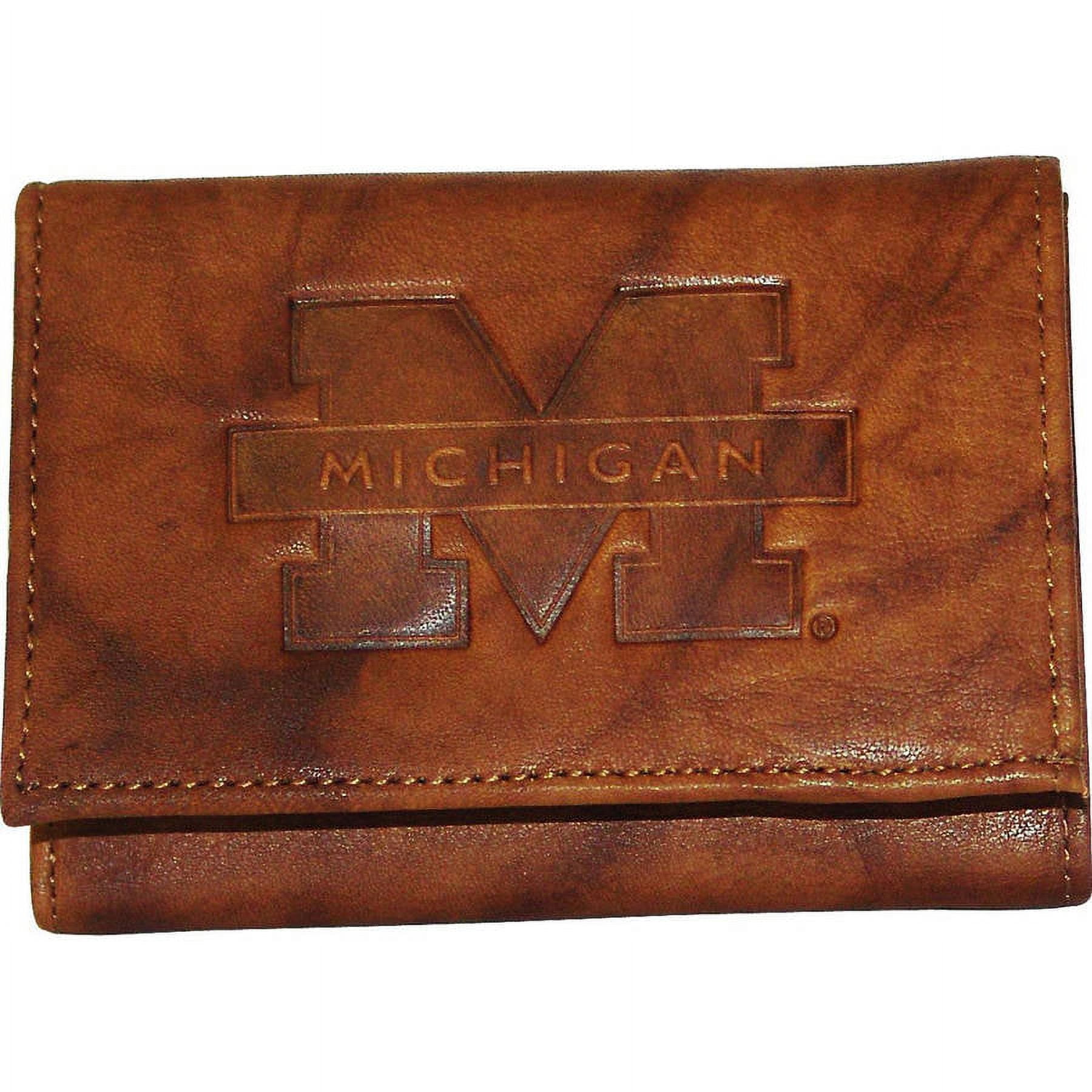 Rico NCAA Michigan Embossed Leather Trifold Wallet - Walmart.com