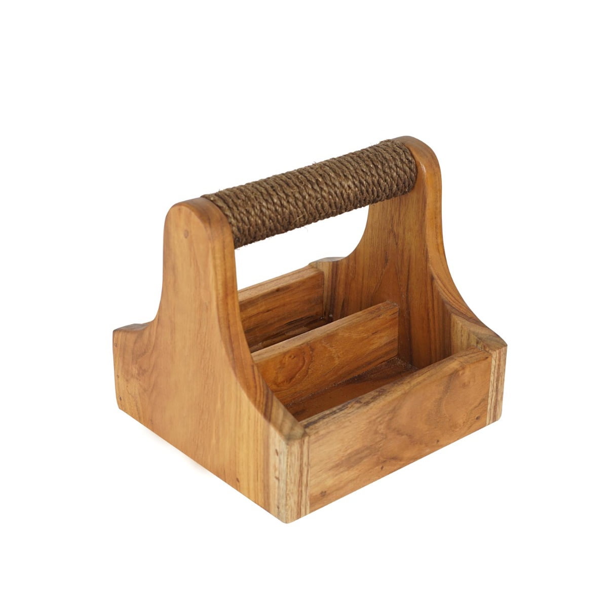 Rico & Plato Small Teak Wood Barbeque Grill Accessory Square Caddy | 7 ...