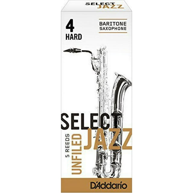 Rico Select Jazz Baritone Saxophone Reeds, Unfiled, Strength 4 Strength ...