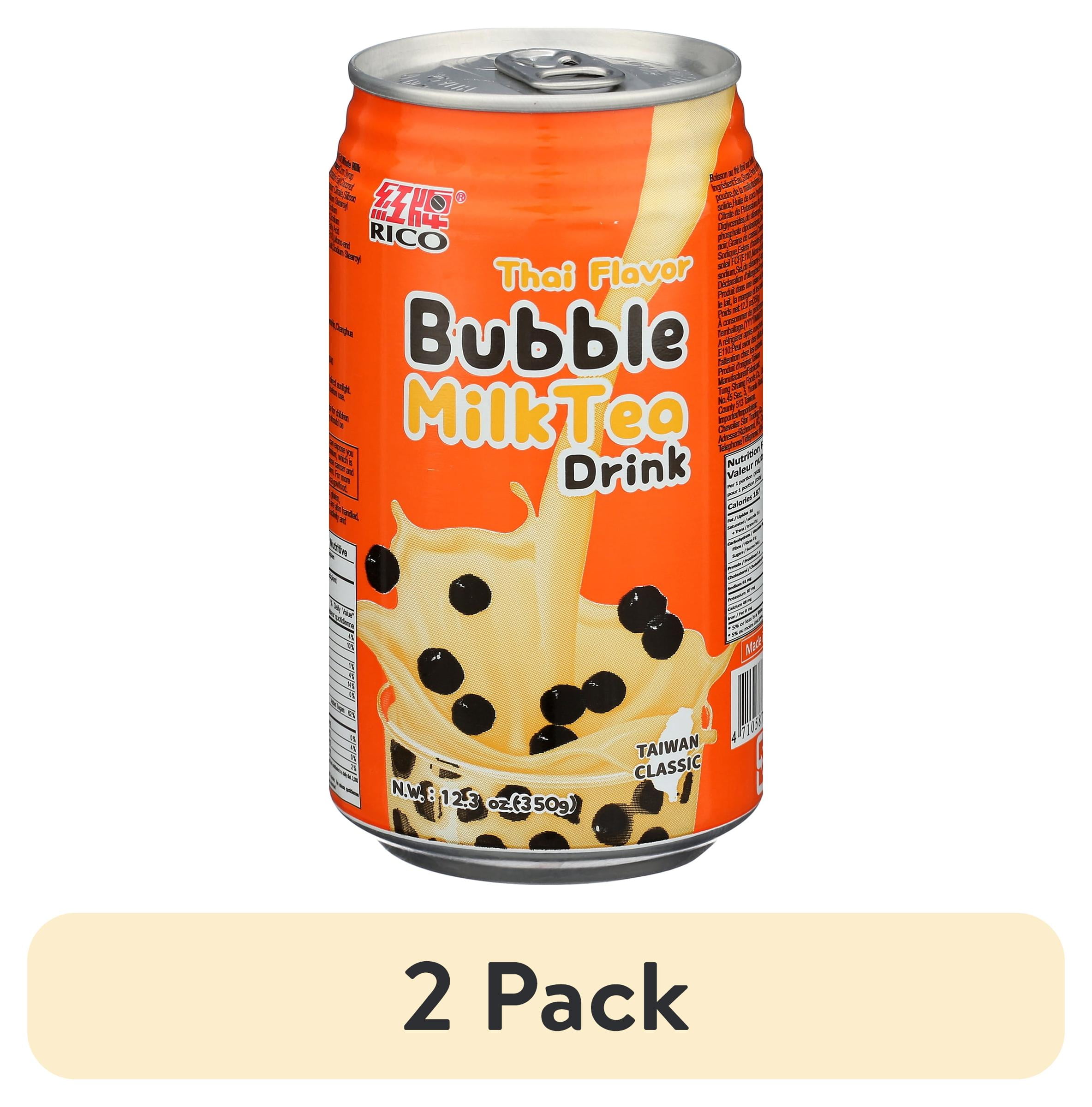 (2 pack) Rico Thai Flavor Bubble Milk Tea Drink, 12.3 oz Can - Walmart.com