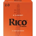 D'Addario Rico Bb Clarinet Reeds, Strength 2, 10-pack, Unfiled, Ideal ...