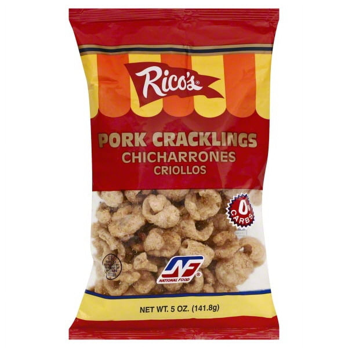 Rico's Pork Cracklings Chicharrones, 6 oz. - Walmart.com