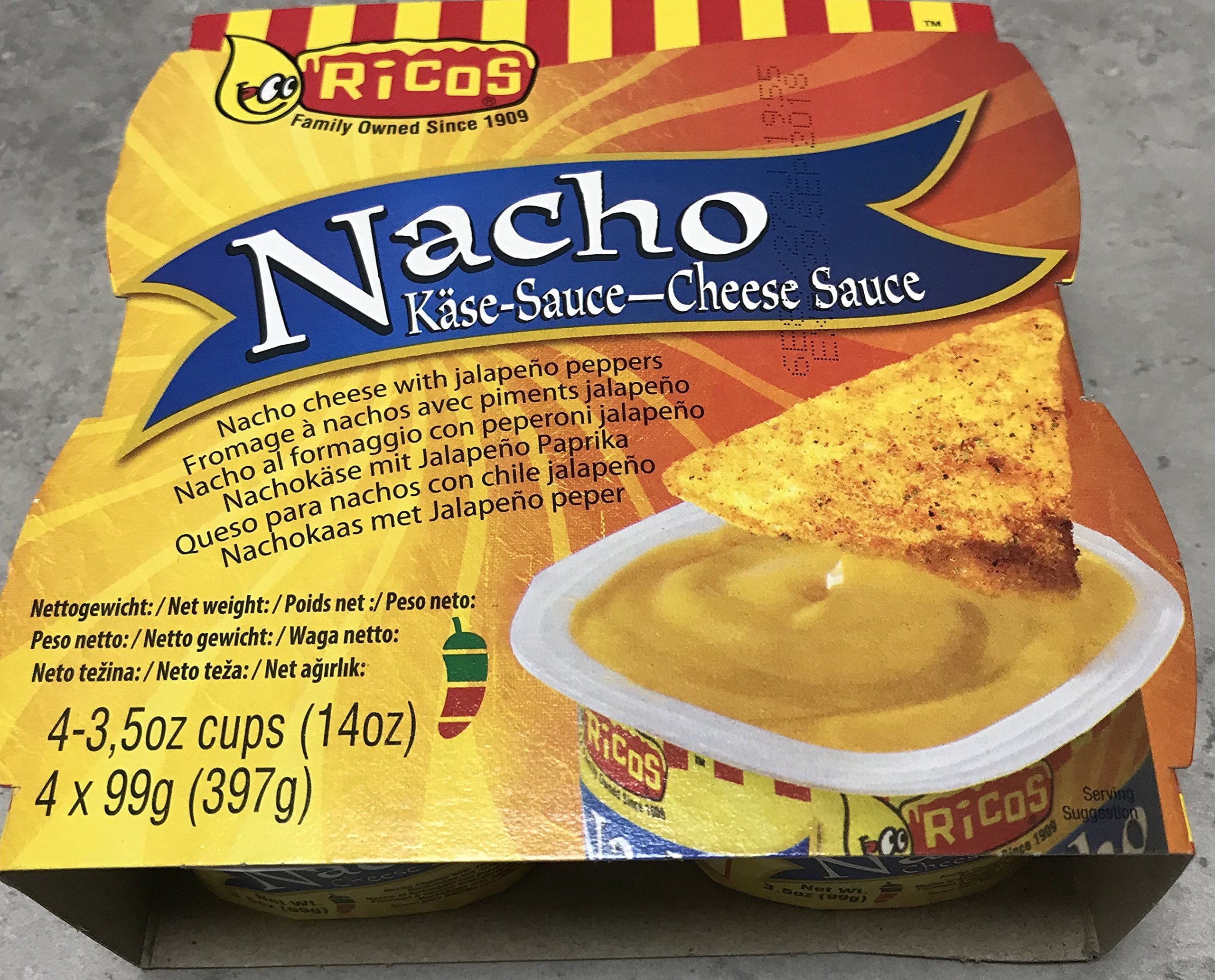 Rico's Nacho Cheese Dip,4 count, MDA05 3.5 Ounce by Rico's - Walmart.com