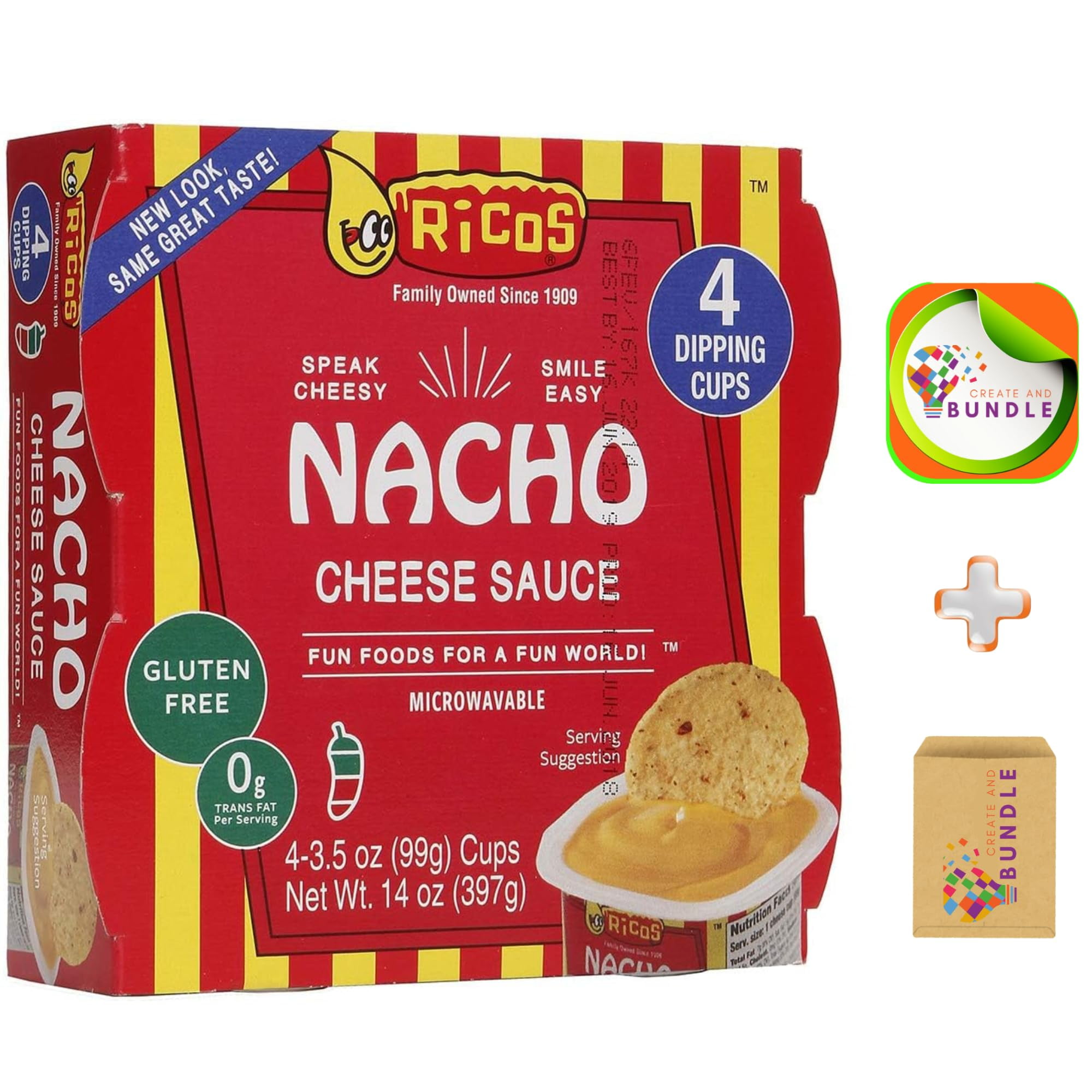 Rico's Nacho Cheese Dip, KEF16 14 Oz Total - Includes 4 Individual ...