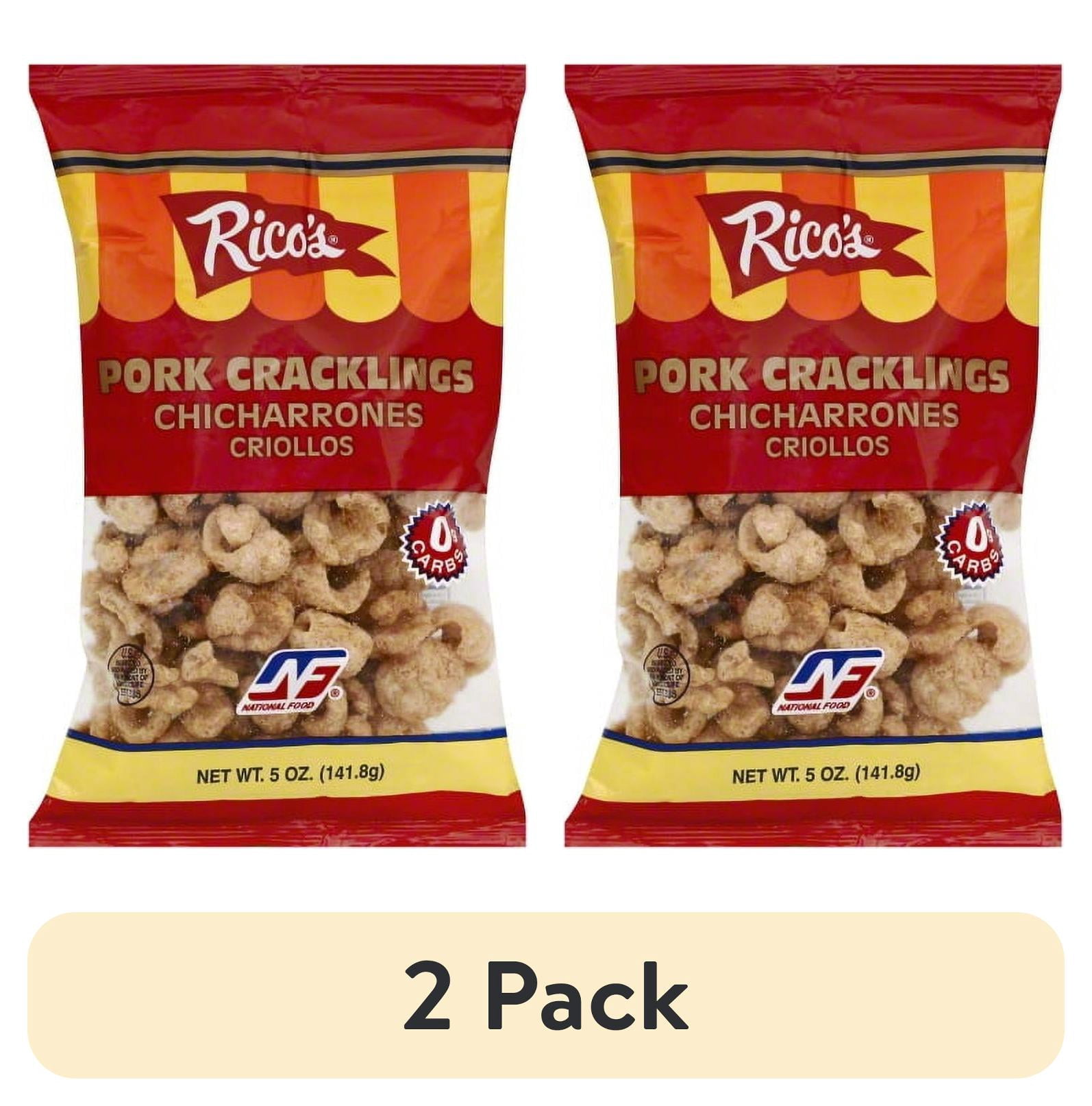 (2 pack) Rico's Pork Cracklings Chicharrones, 6 oz. - Walmart.com